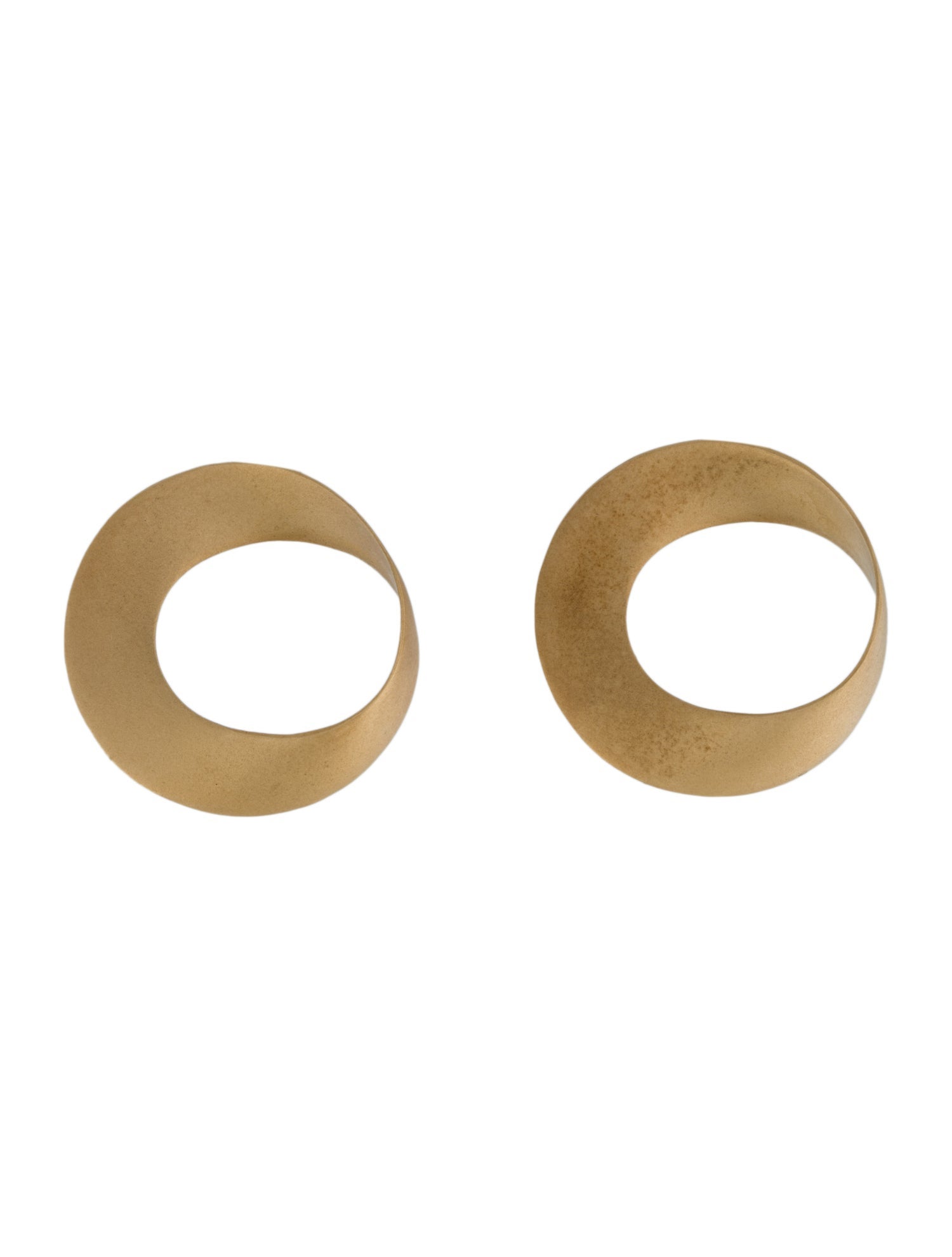 Earrings YIN 18K Mobius Strip Earrings - 18K Yellow Gold Stud, Earrings ...