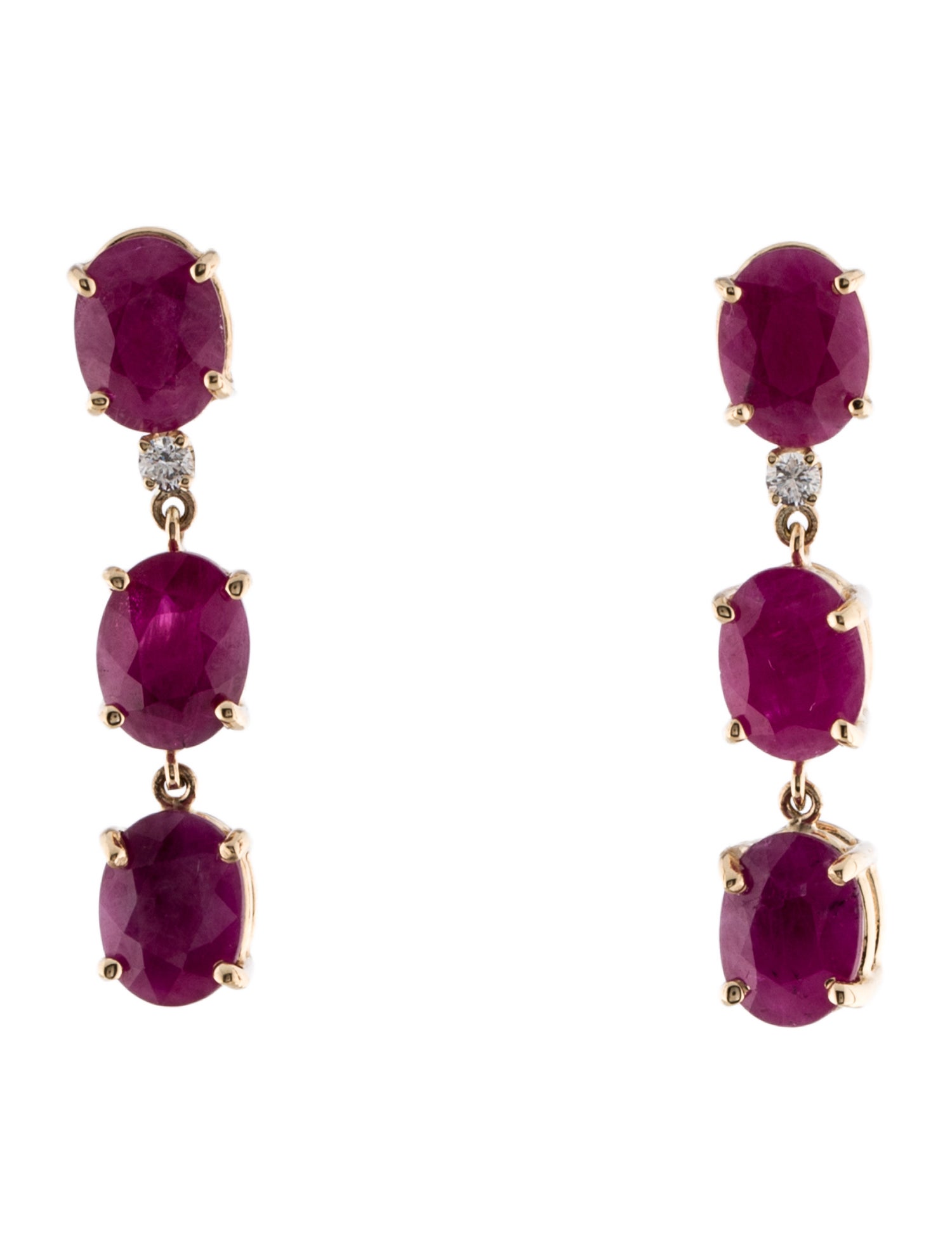 Earrings 14K 8.23ctw Ruby & Diamond Drop Earrings - Drop, Earrings ...