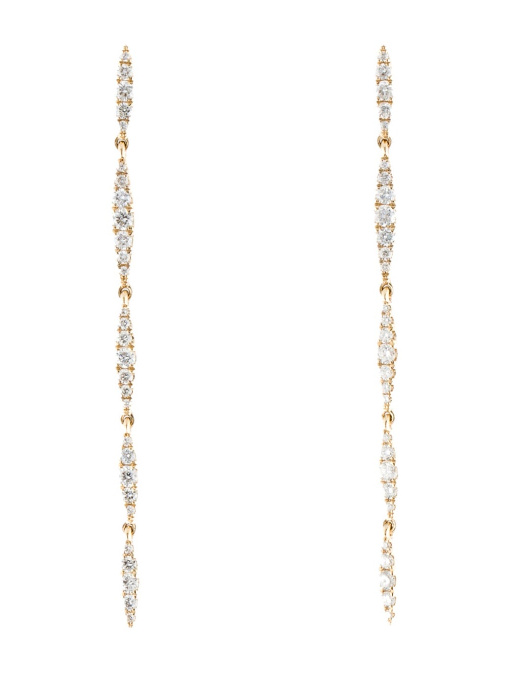 Earrings 14K Diamond Linear Graduated Drop Earrings - 14K Yellow Gold ...