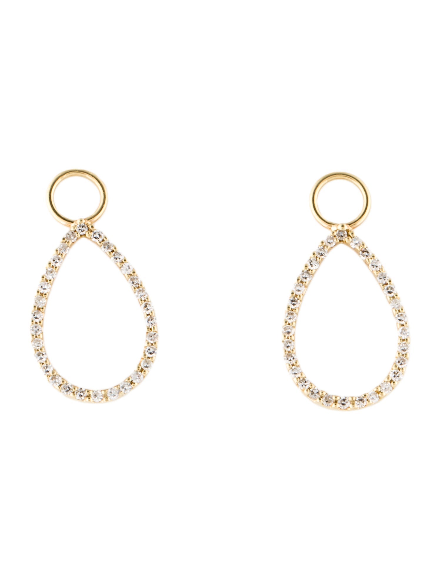 Earrings 14K Diamond Teardrop Earring Enhancers - 14K Yellow Gold ...