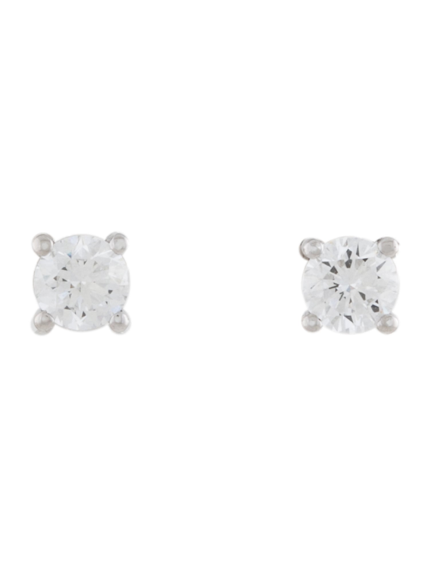 Earrings 14K Lab-Grown Diamond Solitaire Studs - Rhodium-Plated 14K ...