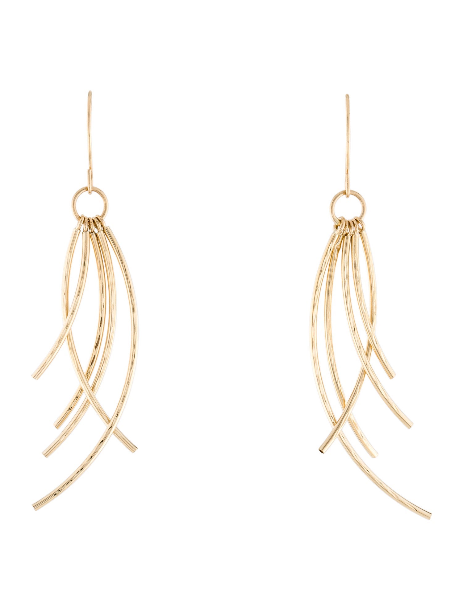 Earrings 14K Fringe Drop Earrings - 14K Yellow Gold Drop, Earrings ...