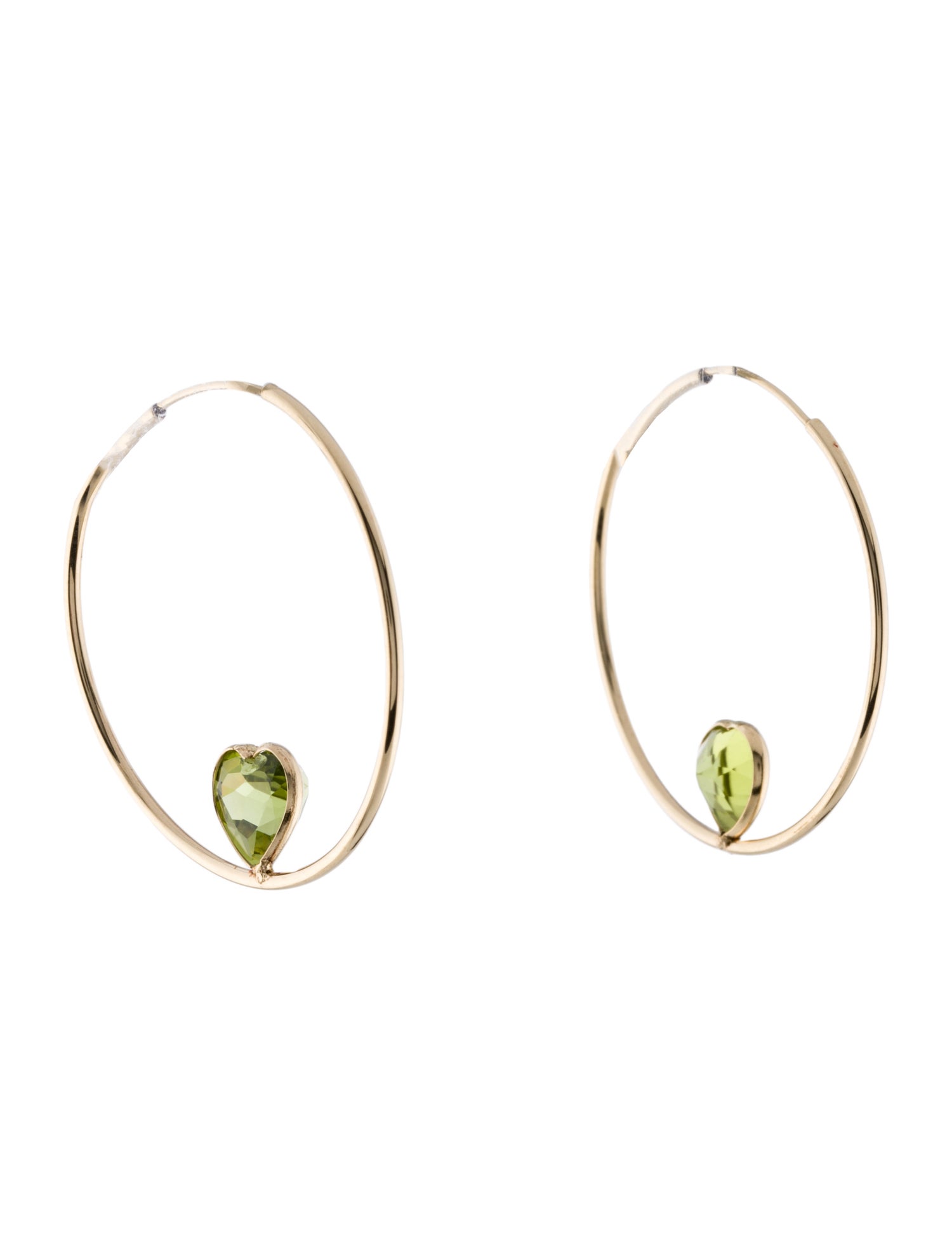 Earrings 14K Peridot Hoop Earrings - Hoop, Earrings - EARRI323795 | The ...