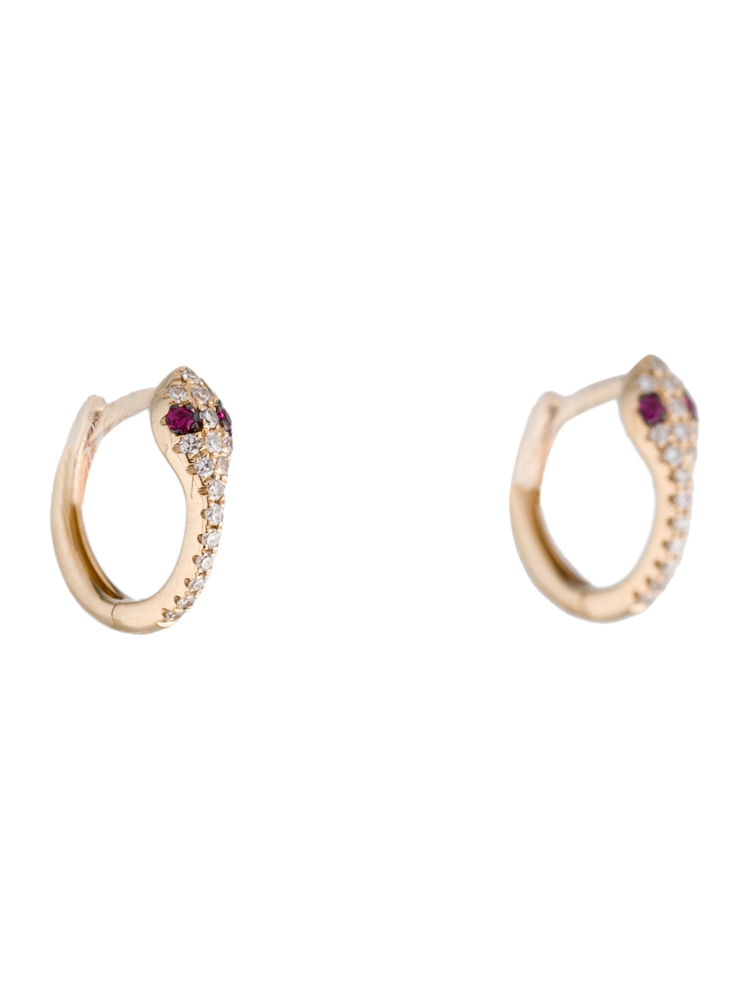 Suzanne Kalan 18K Multi Sapphire & Diamond Rainbow Huggie Earrings - 18K Yellow Gold Huggie ...