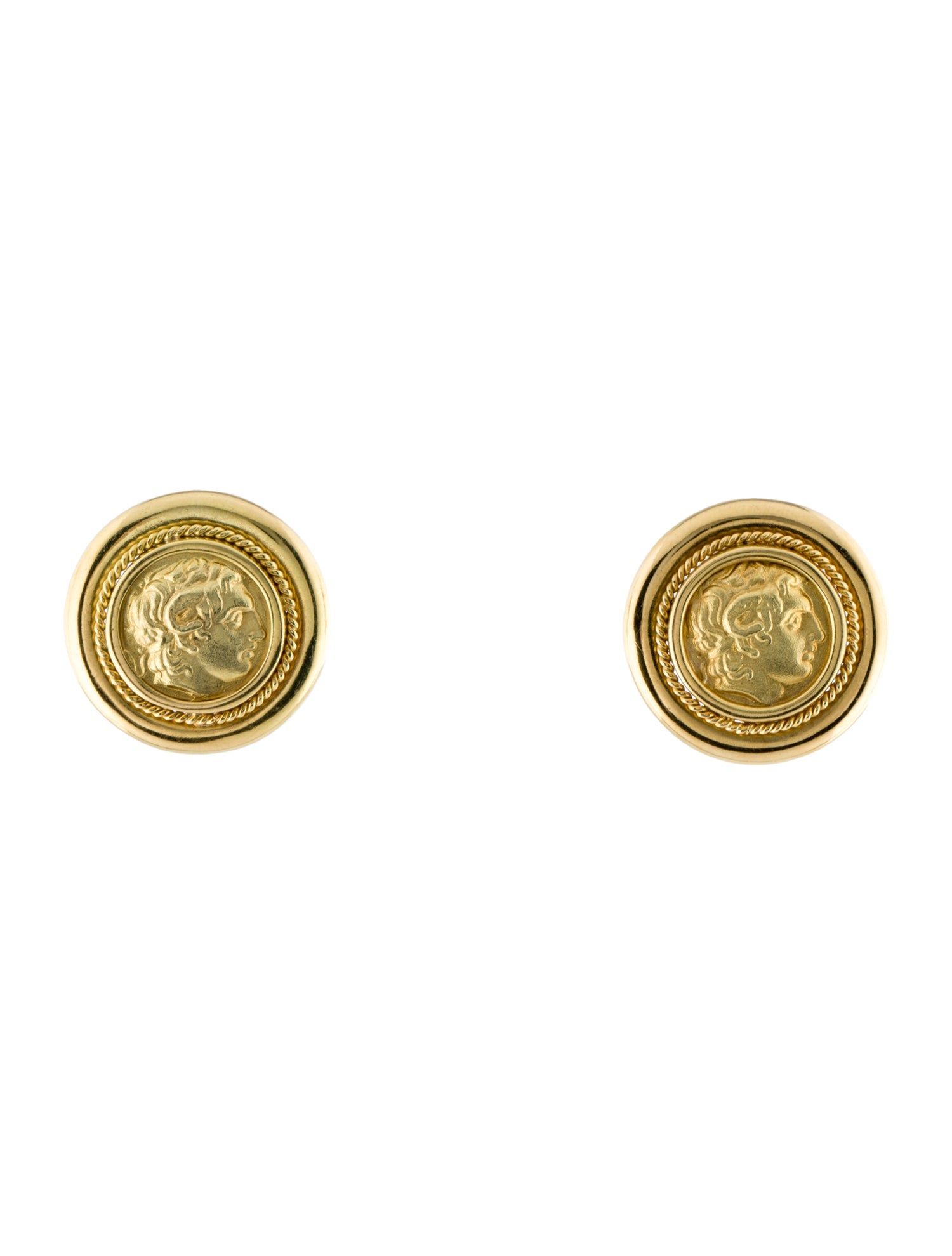 Earrings 18k Coin Earclip Earrings - 14K Yellow Gold Earclip, Earrings ...