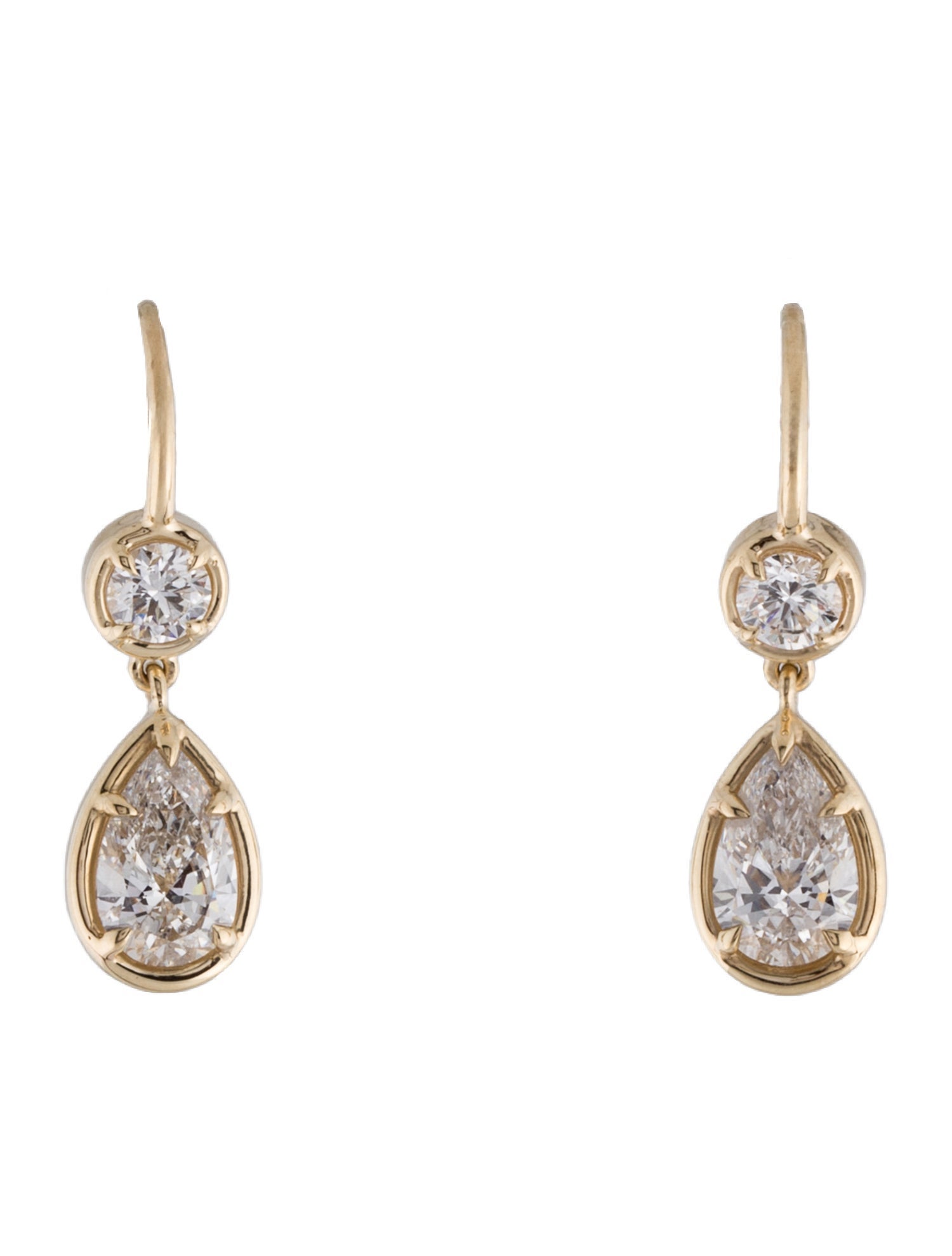 Earrings 18K Rutilated Quartz,Tourmaline & Diamond Drop Earrings - 18K ...