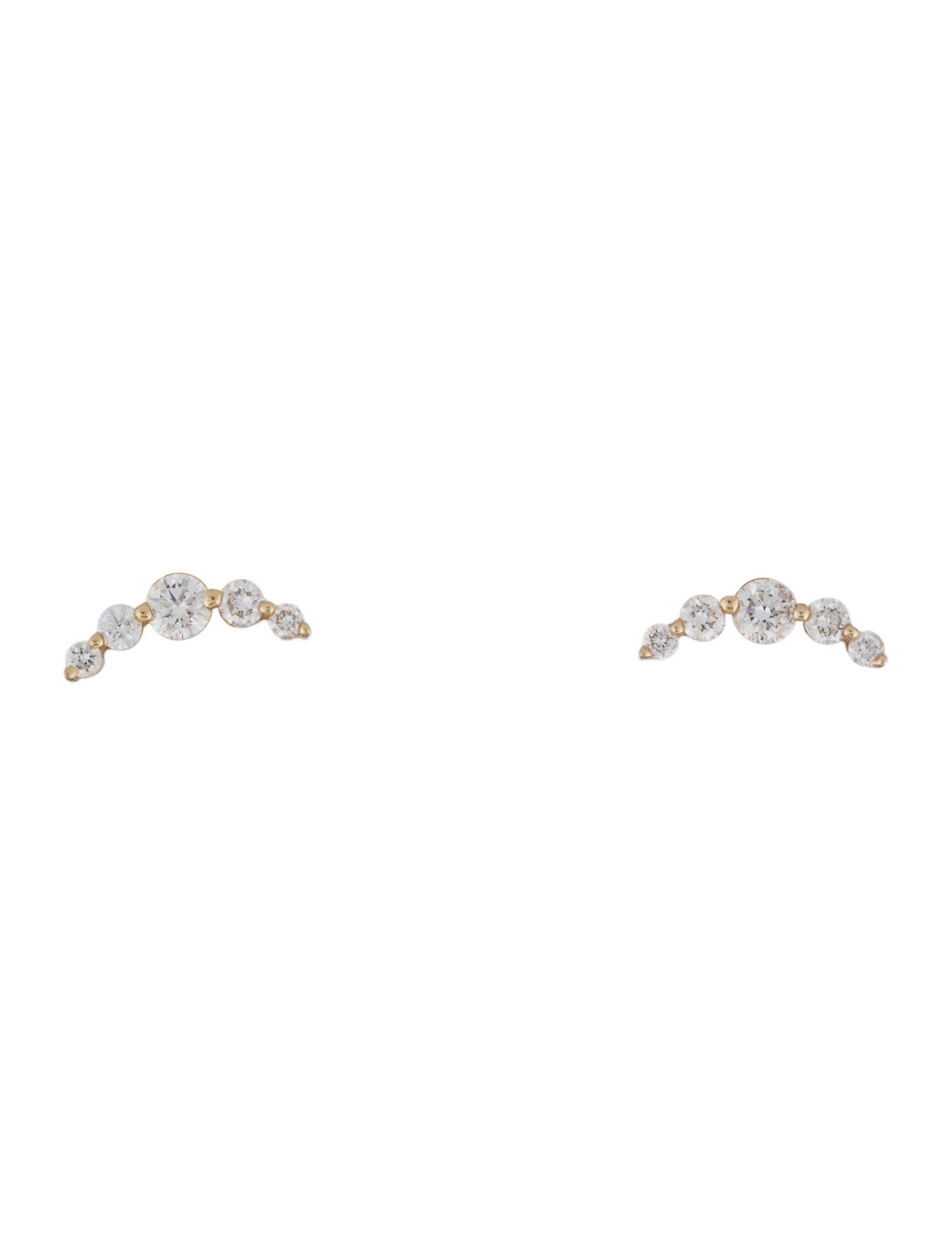 Earrings 14K Diamond Graduated Stud Earrings - 14K Yellow Gold Stud ...