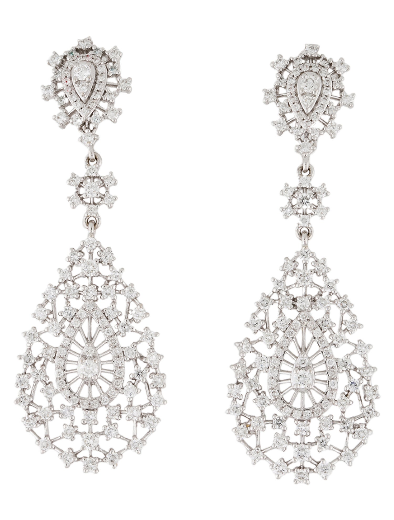 Effy Jewelry 14K Ruby & Diamond Drop Earrings - Rhodium-Plated 14K ...