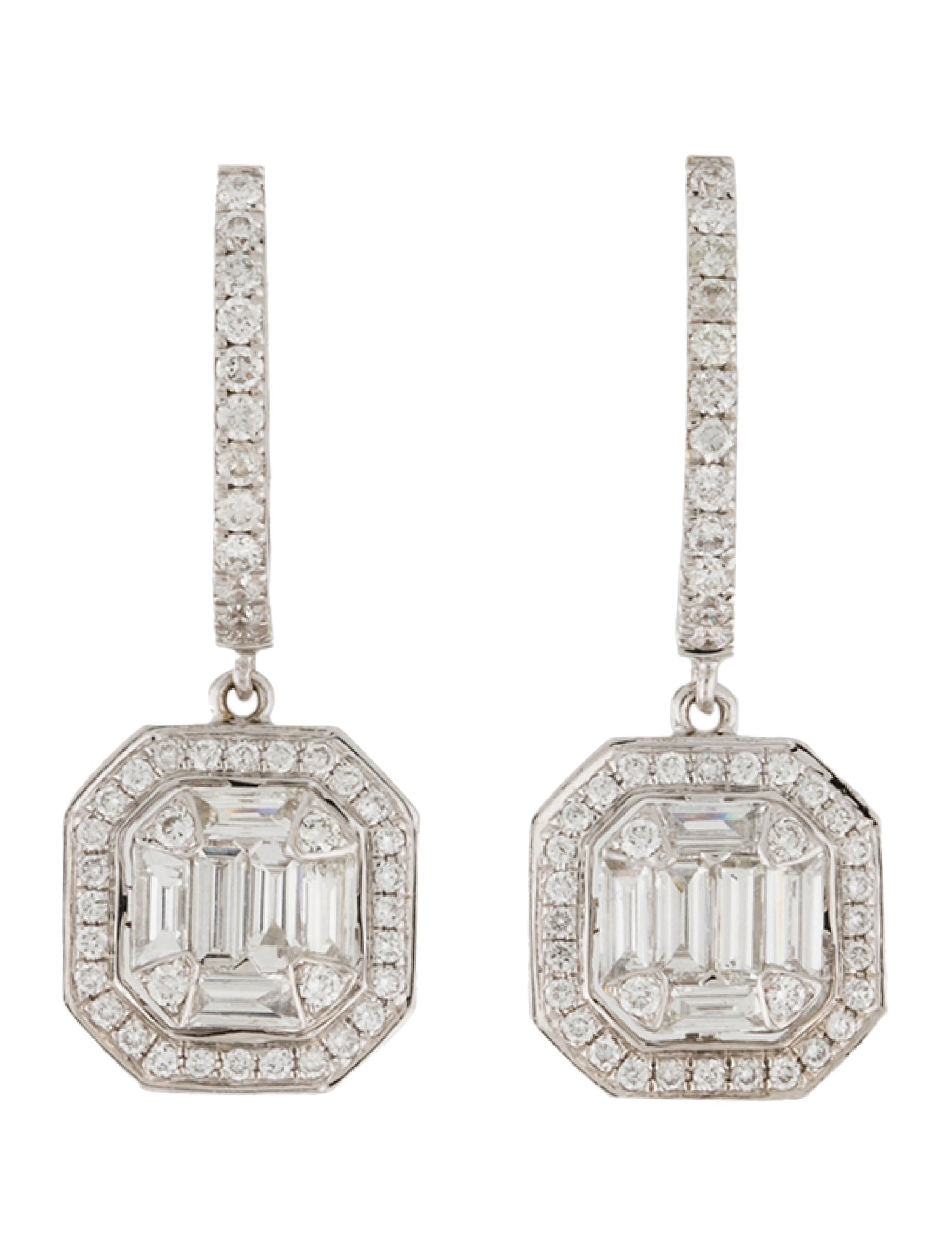 Effy Jewelry 14K Ruby & Diamond Drop Earrings - Rhodium-Plated 14K ...