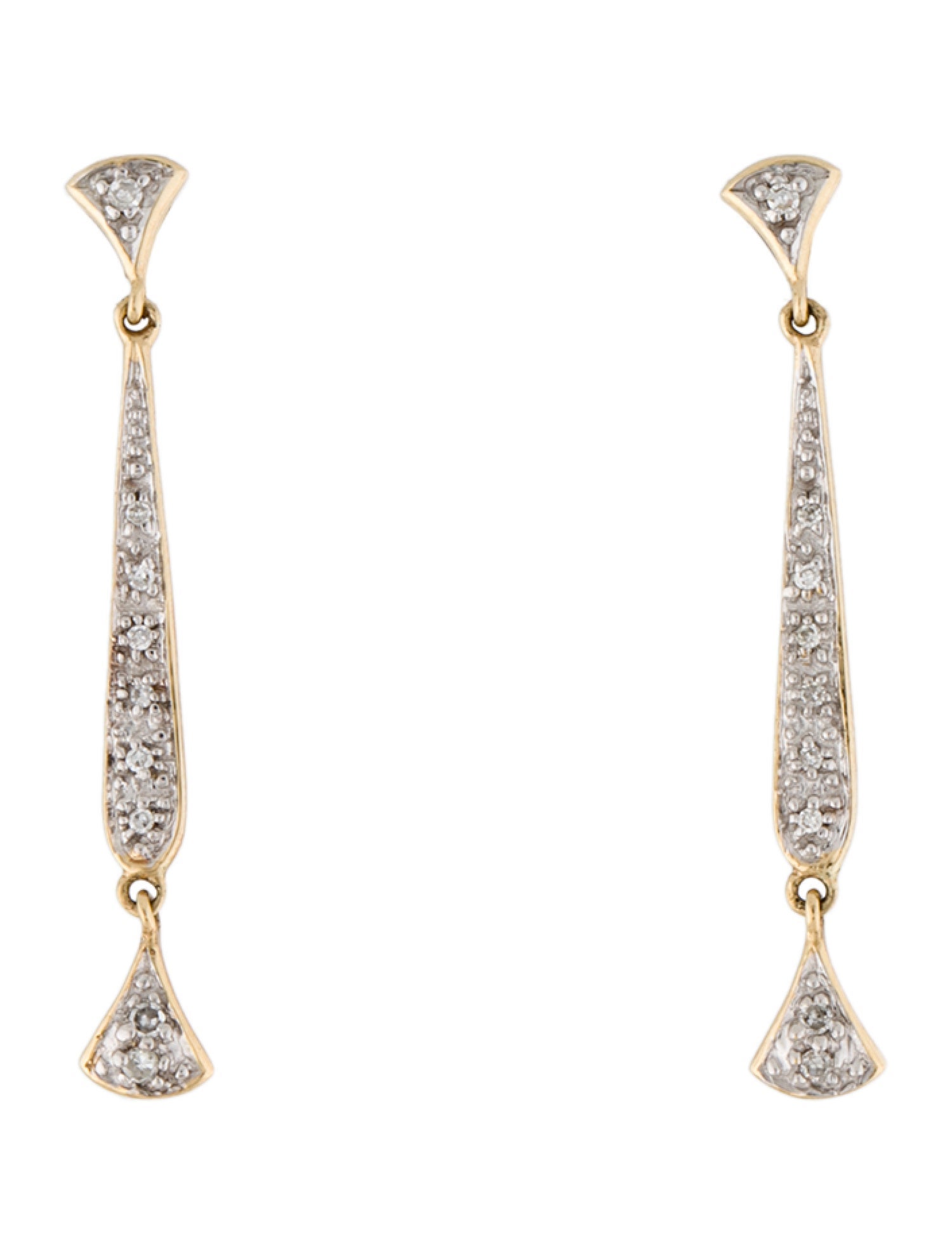 Earrings 14K Diamond Drop Earrings - 14K White Gold Drop, Earrings ...