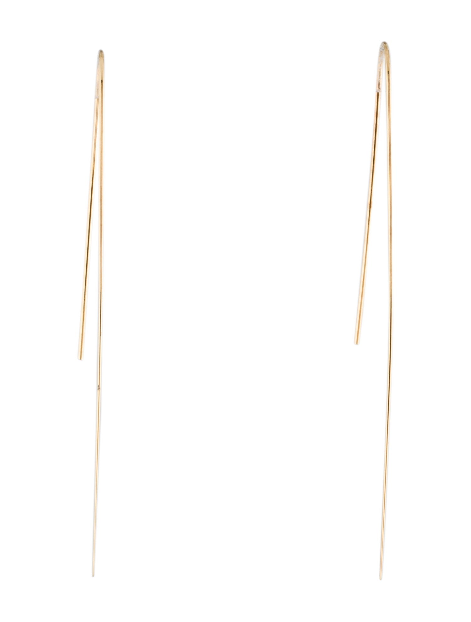 Earrings 14K Threader Drop Earrings - 14K Yellow Gold Drop, Earrings ...