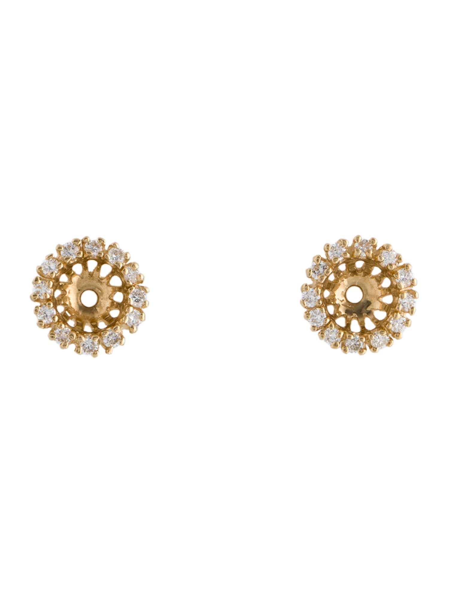 Earrings 14K Diamond Earring Enhancers - 14K Yellow Gold Earring ...
