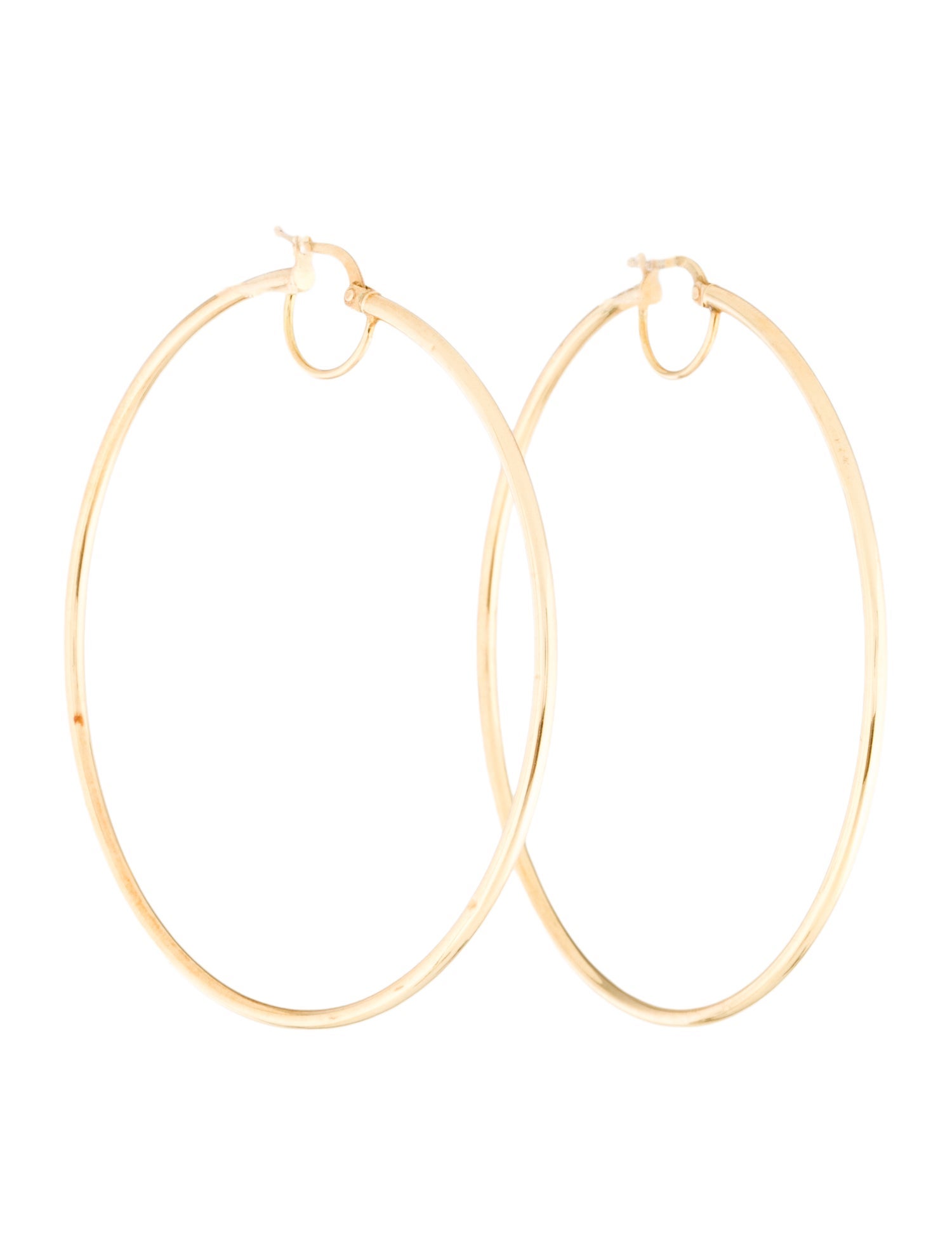 Earrings 18K Large Tube Hoop Earrings - 18K Yellow Gold Hoop, Earrings ...