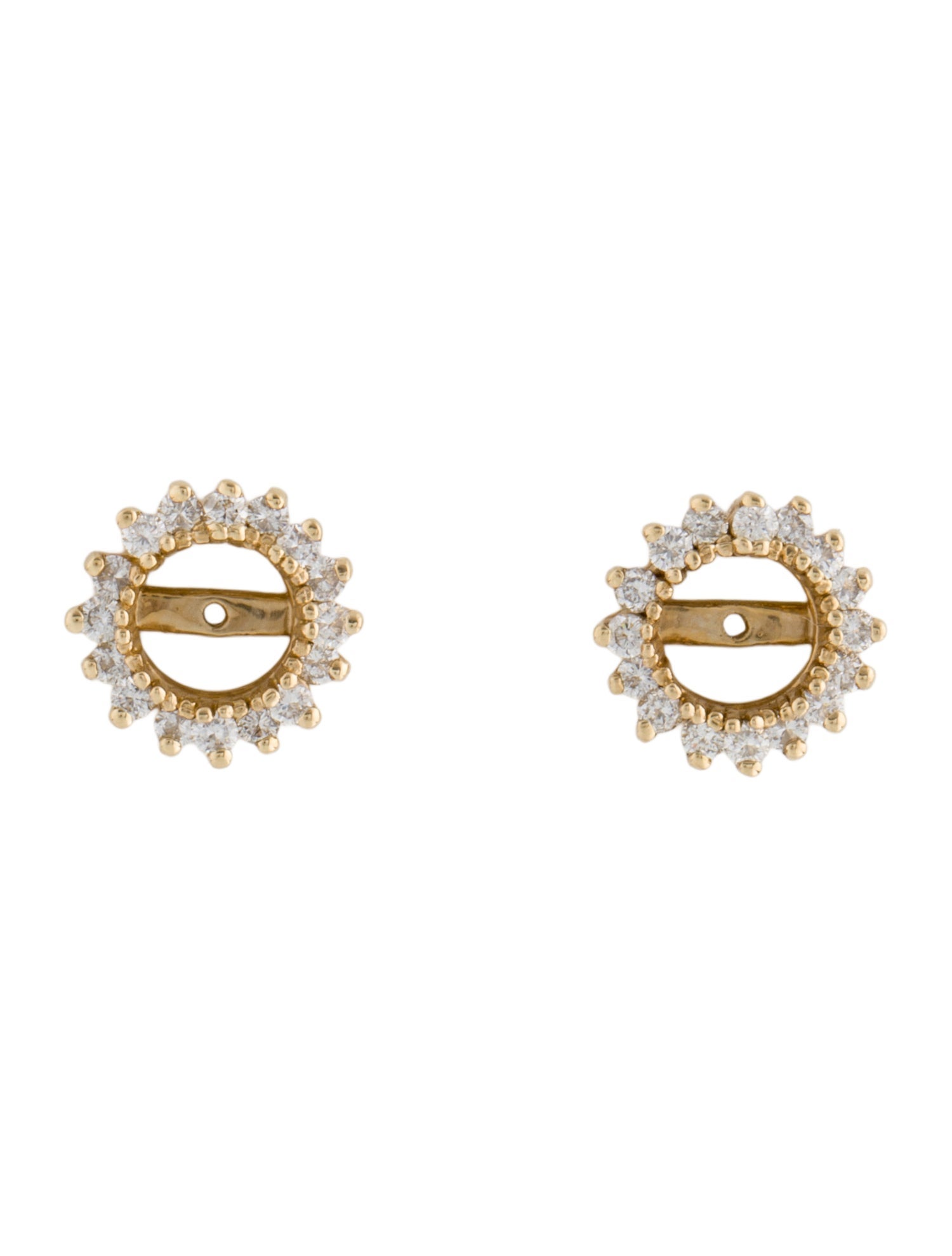 Earrings 14K Diamond Earring Enhancers - 14K Yellow Gold Earring ...