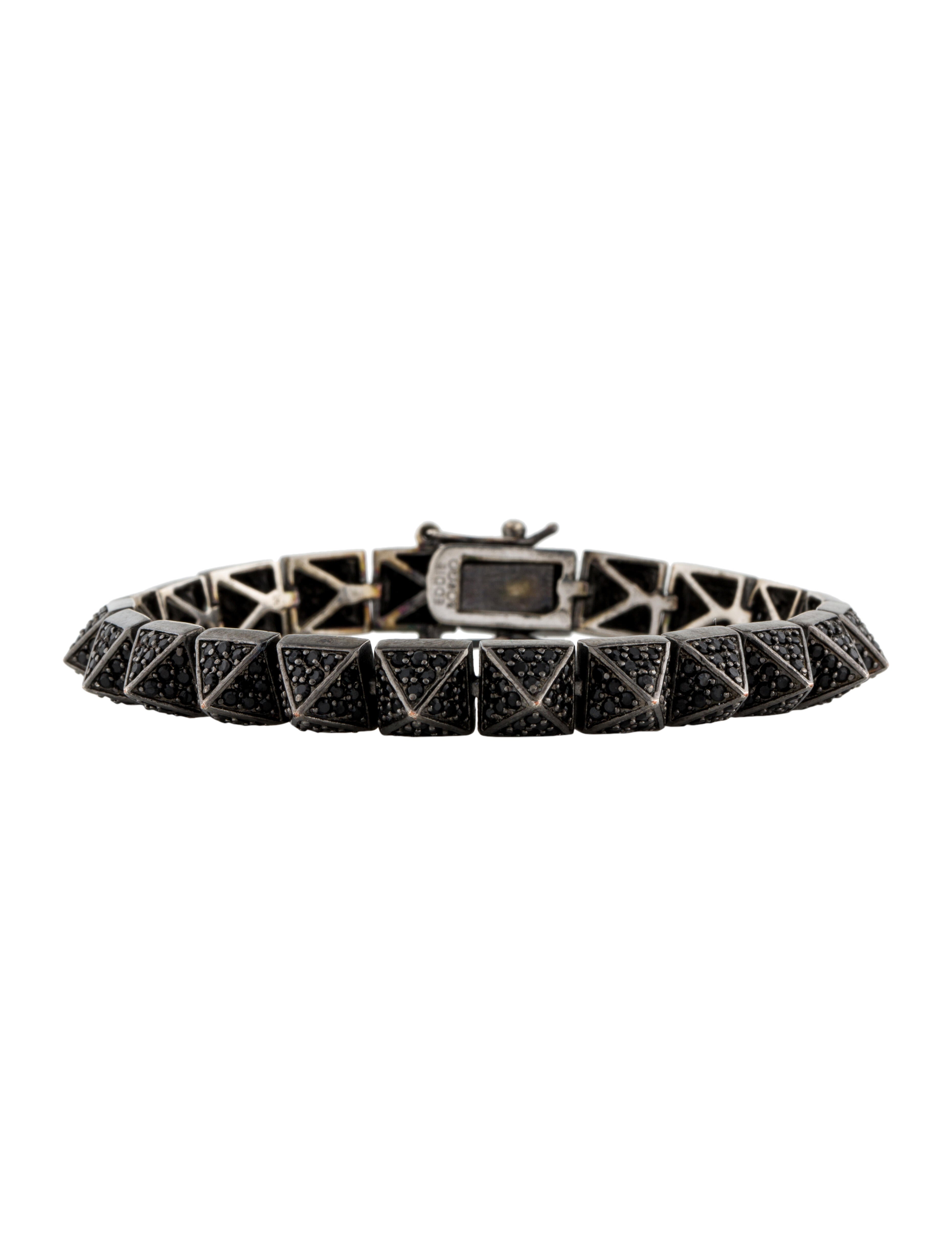 Eddie Borgo Pavé Pyramid Tennis Bracelet - Gunmetal Link, Bracelets ...