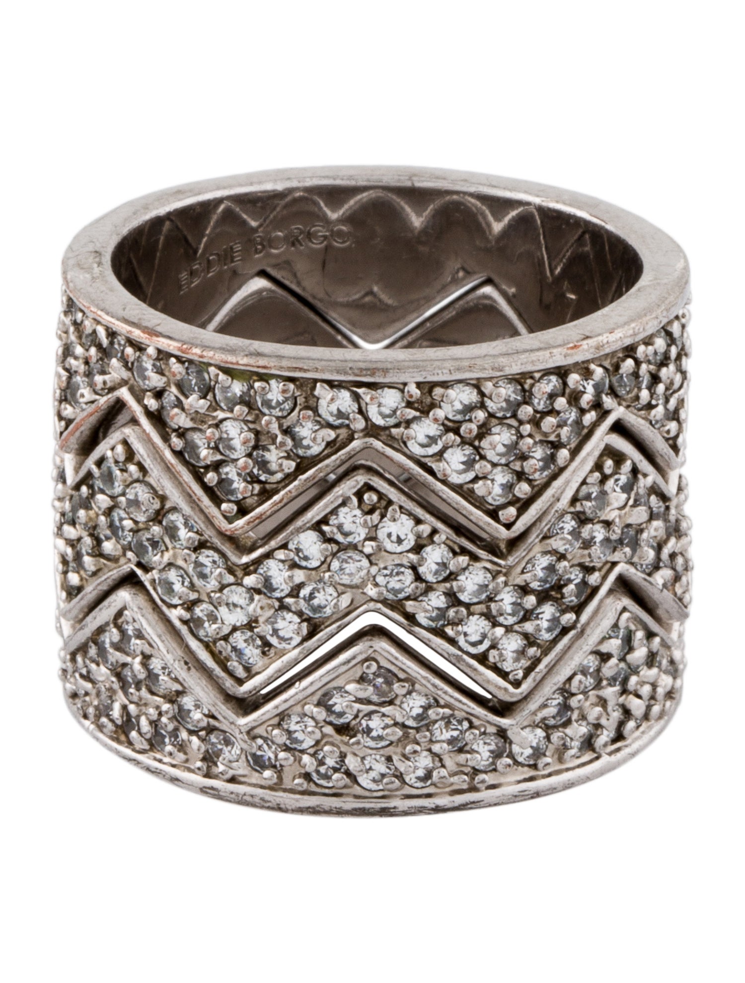 Eddie Borgo Crystal Bear Trap Stacking Ring Set - Silver-Tone Metal ...