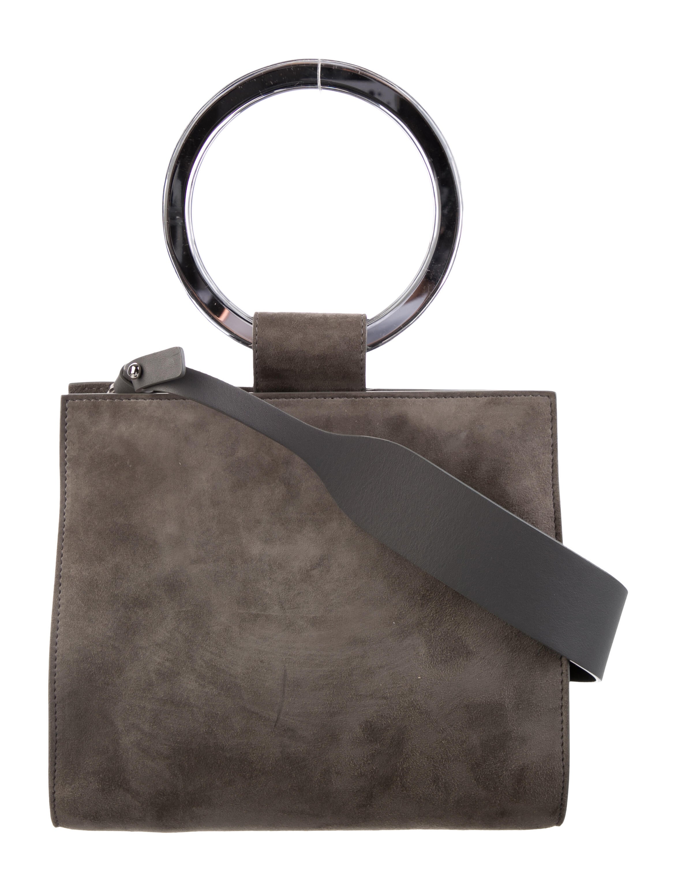 Edie Parker Suede Shoulder Bag - Grey Shoulder Bags, Handbags ...