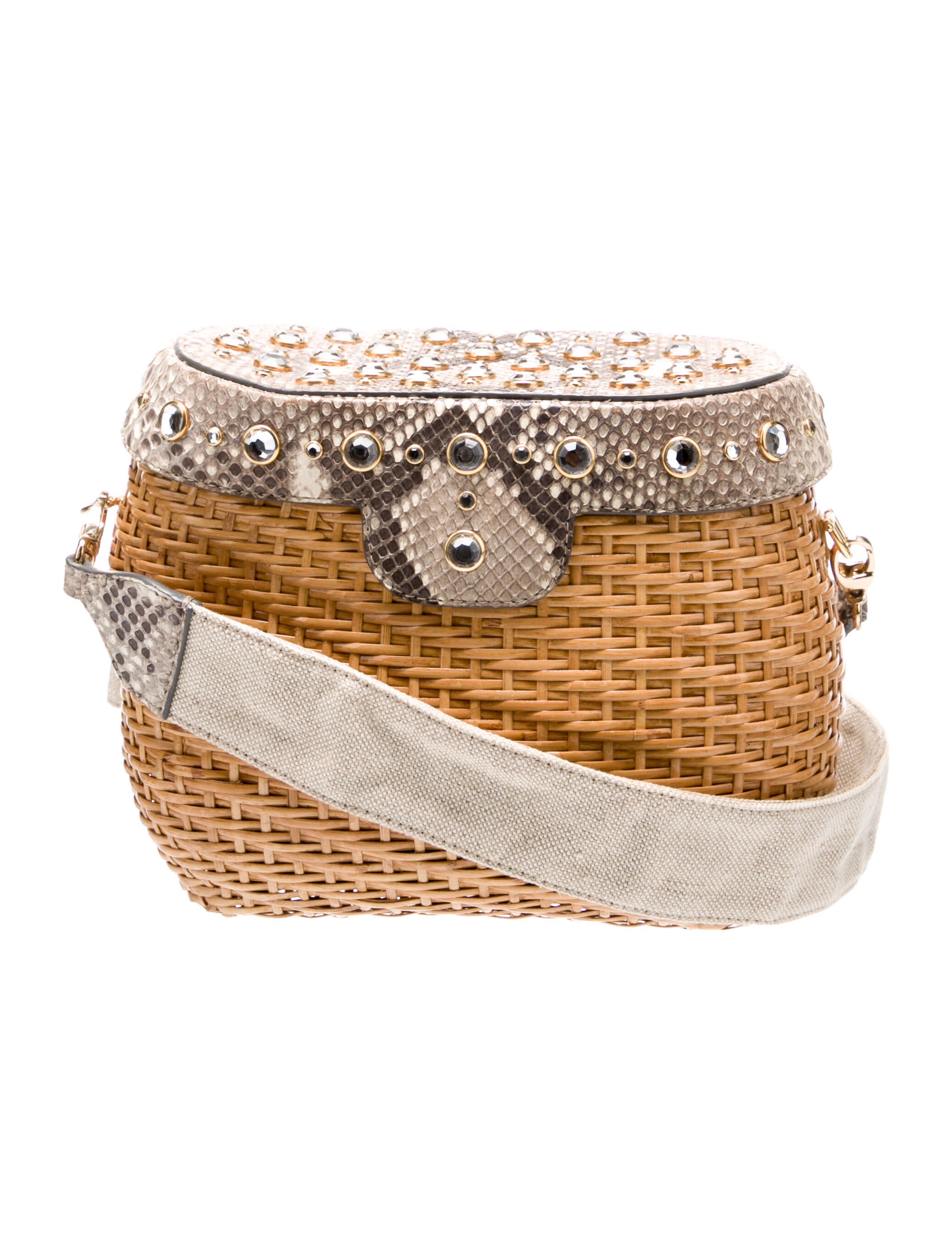 Edie Parker Raffia Embellished Crossbody Bag - Neutrals Crossbody Bags ...