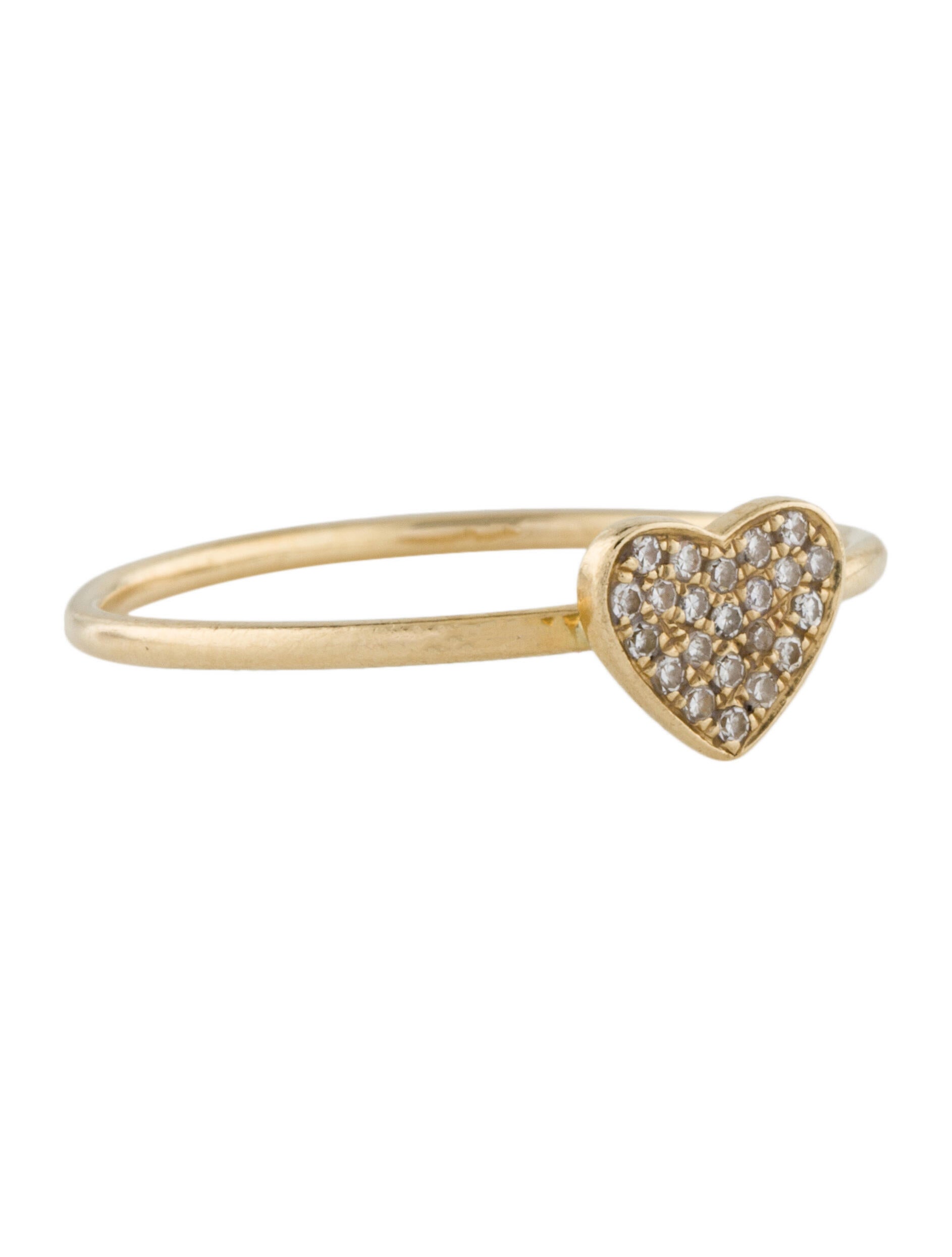 EF Collection 14K Diamond Heart Stack Ring - 14K Yellow Gold Band ...