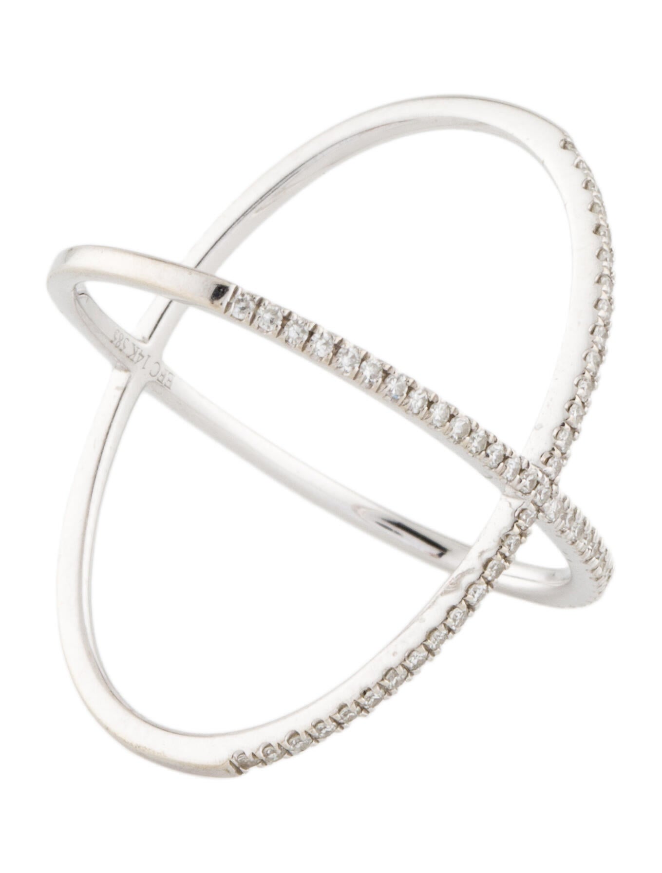 EF Collection 14K Diamond Crossover Band - Rhodium-Plated 14K White ...