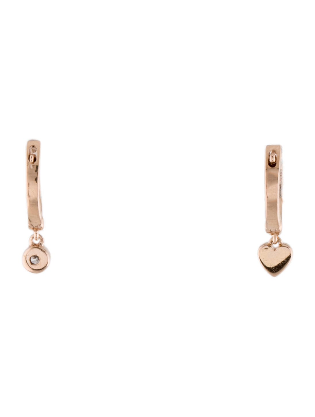 EF Collection 14K Diamond Mismatched Huggie Drop Earrings - Drop ...