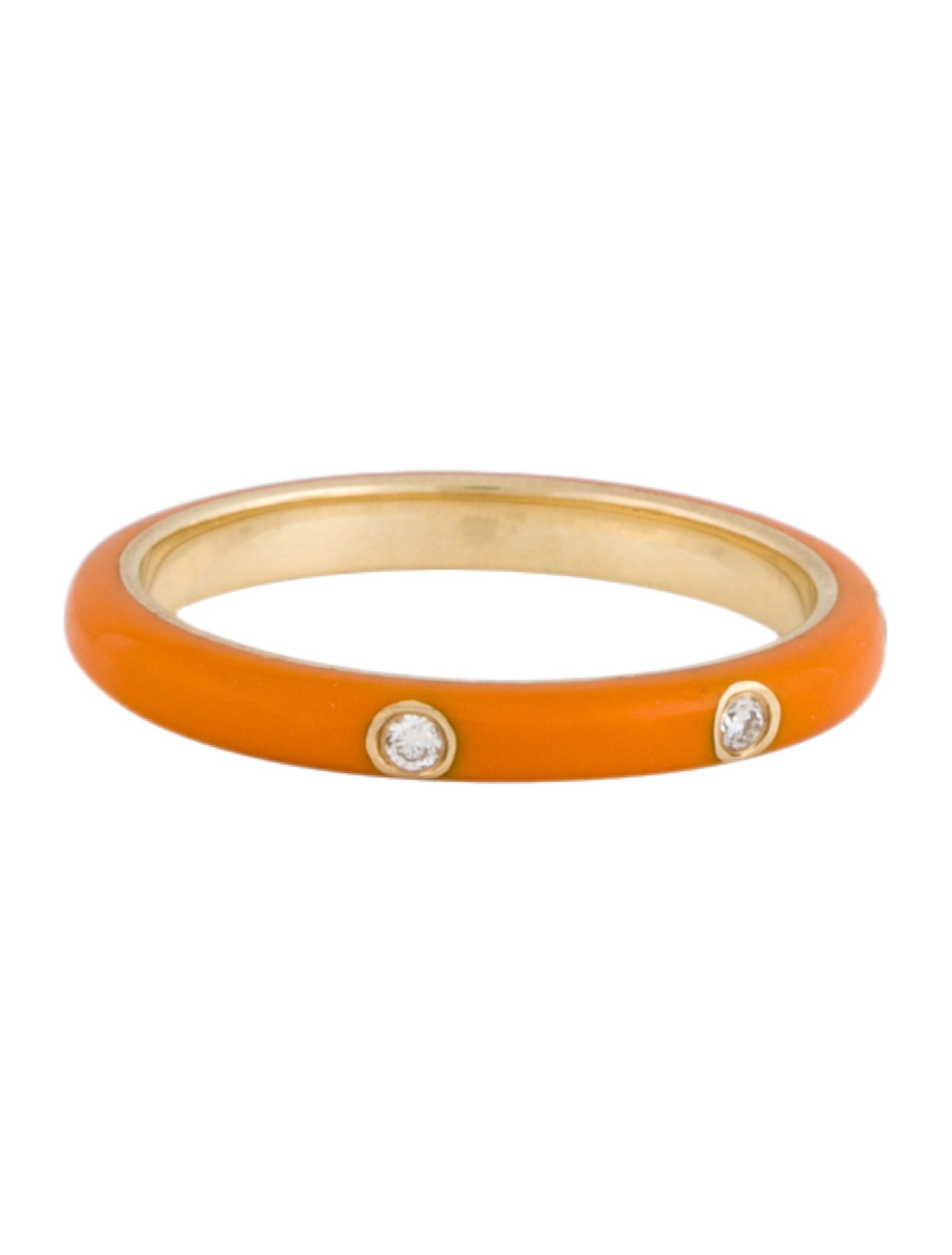 EF Collection 14K Diamond Enamel Stack Band - 14K Yellow Gold Band, Rings - EFCOL21998 | The ...