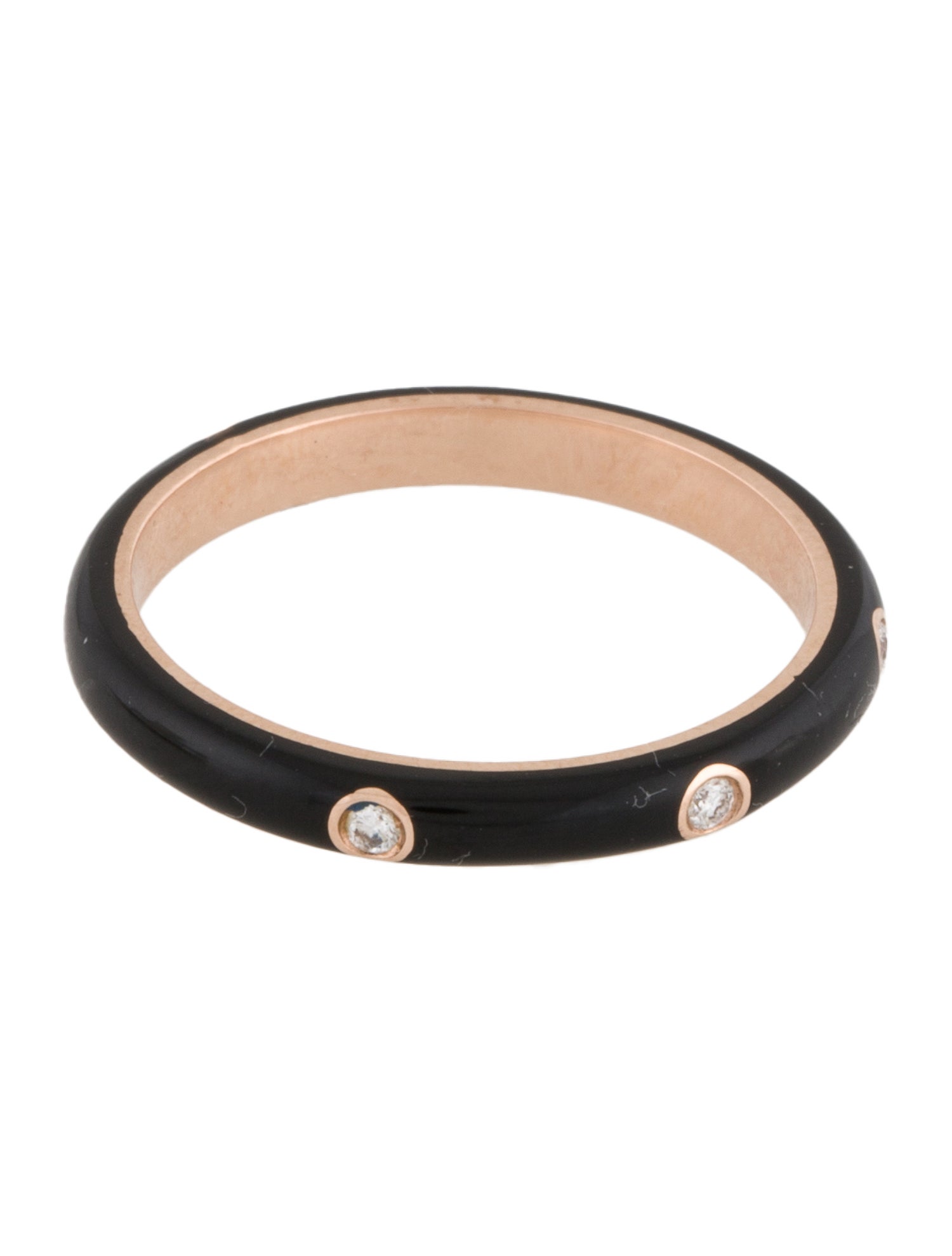 EF Collection 14K Diamond Enamel Stack Ring - 14K Rose Gold Band, Rings ...