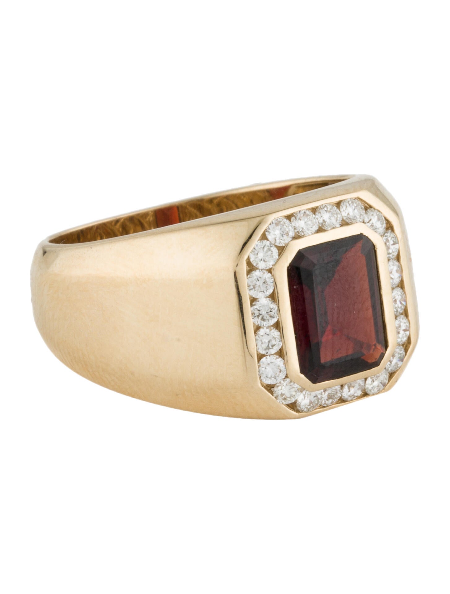 Effy Jewelry 14K 2.31ctw Garnet & Diamond Signet Ring - 14K Yellow Gold ...