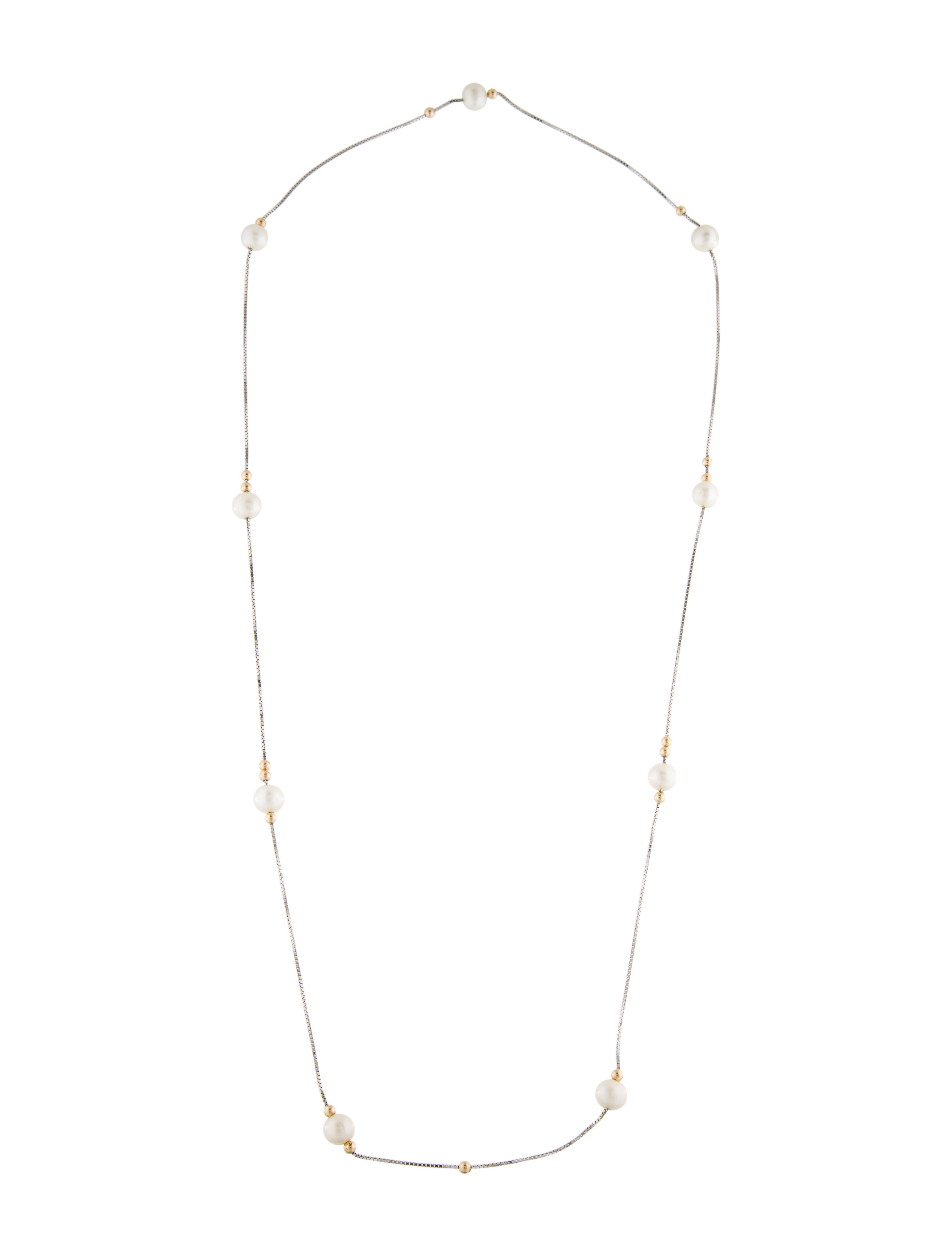 Effy Jewelry 14K Diamond Station Necklace - Rhodium-Plated 14K White ...