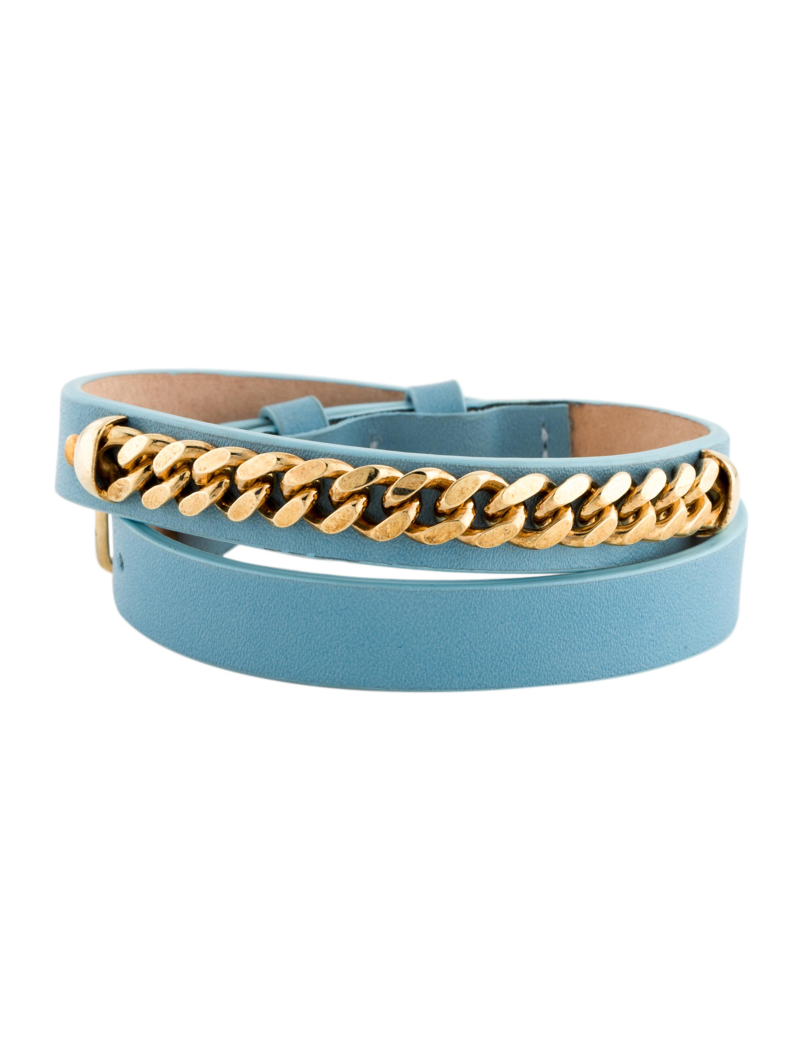 Effy Jewelry Leather Double Wrap Bracelet - Blue, Sterling Silver Wrap ...