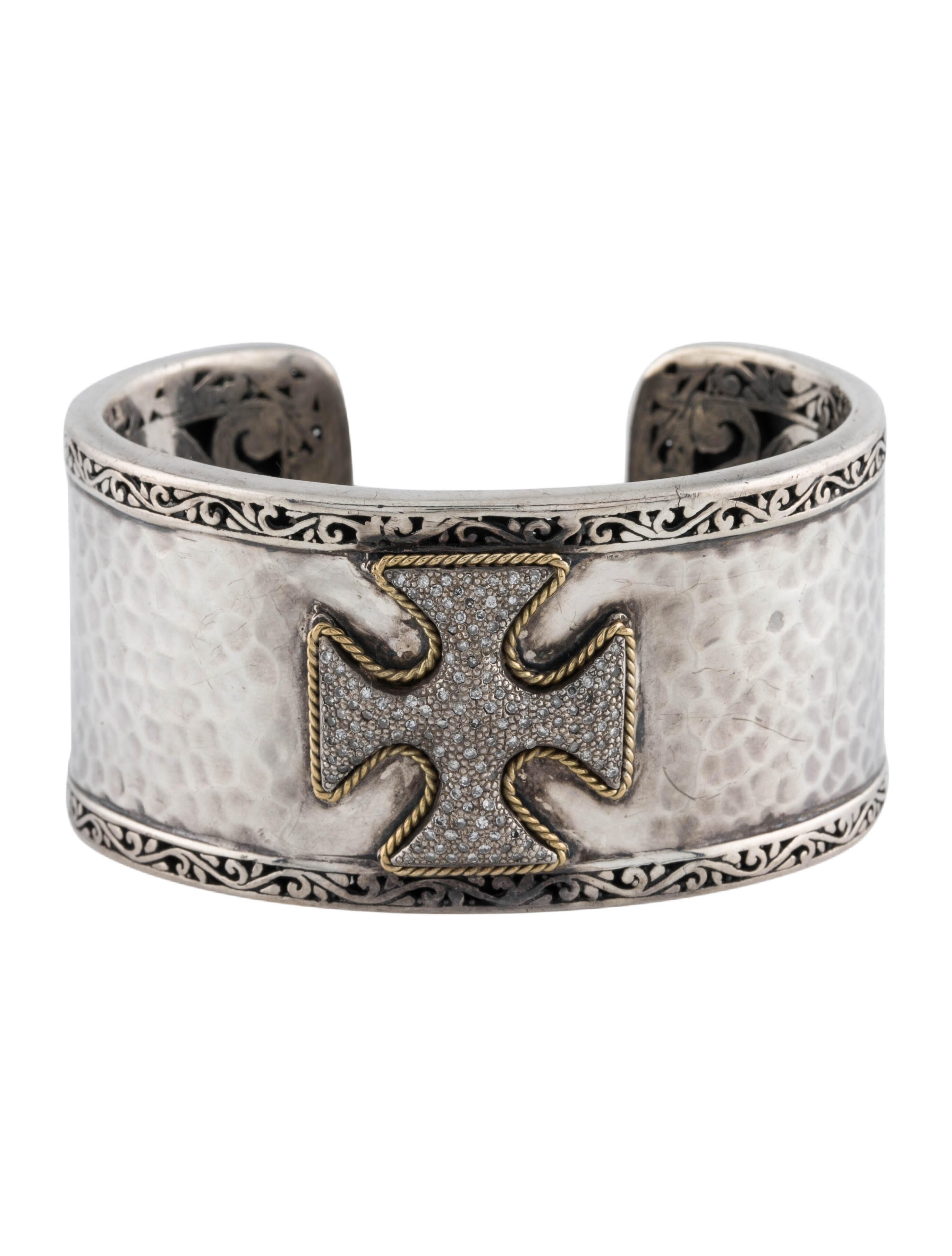 Effy Jewelry Diamond Ballissima Maltese Cross Cuff - 18K Yellow Gold ...