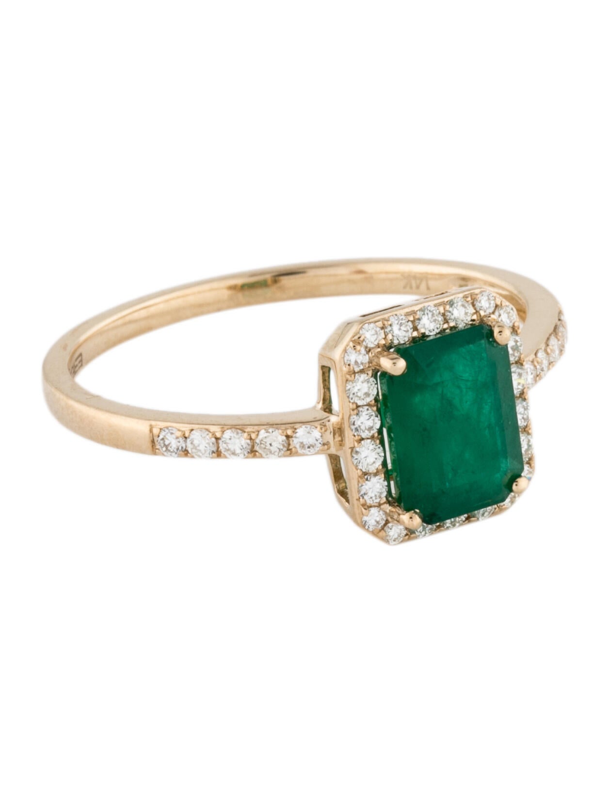 Effy Jewelry 14K 1.50ctw Emerald & Diamond Cocktail Ring - 14K Yellow ...