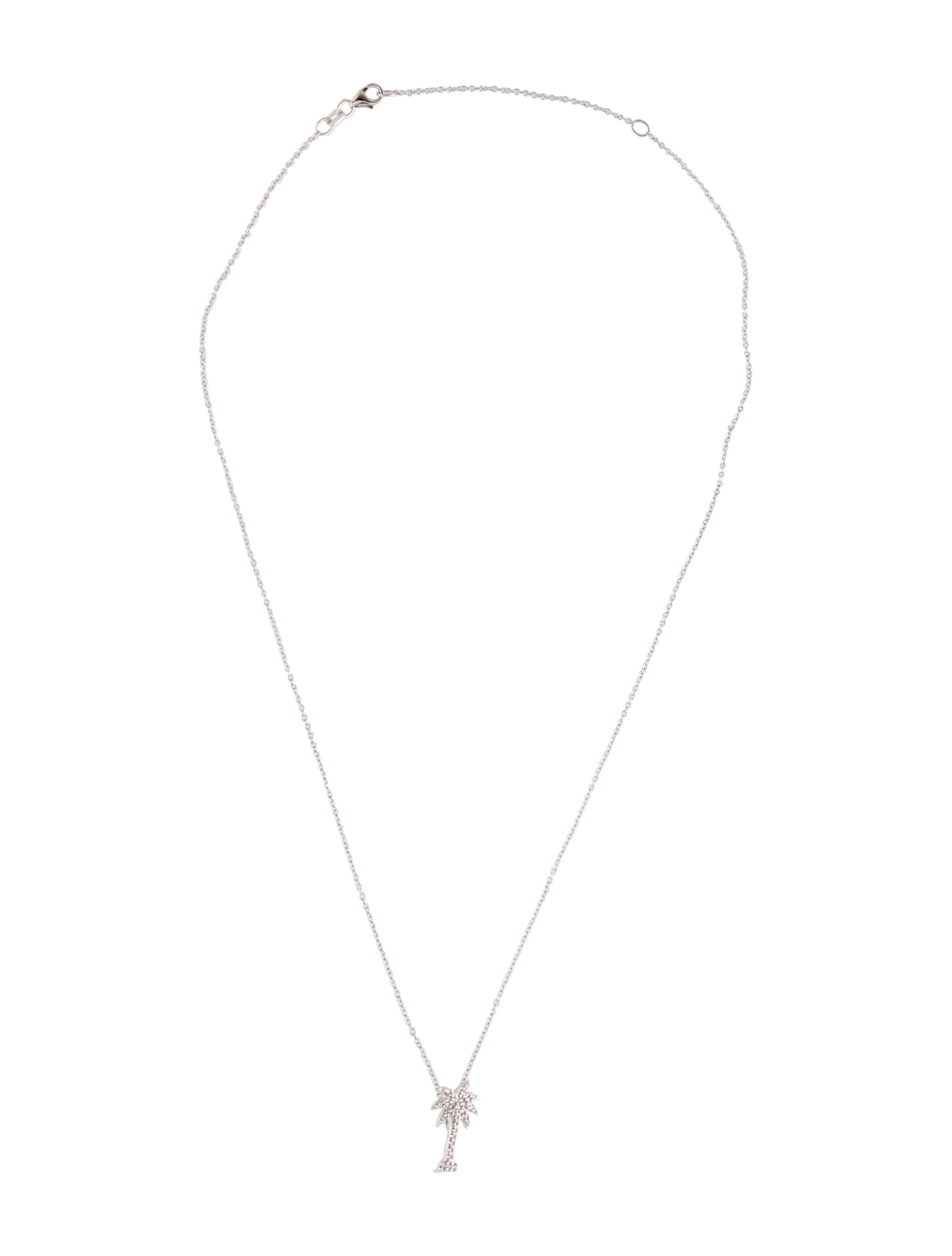 Effy Jewelry 14K Diamond Palm Tree Pendant Necklace - Rhodium-Plated ...