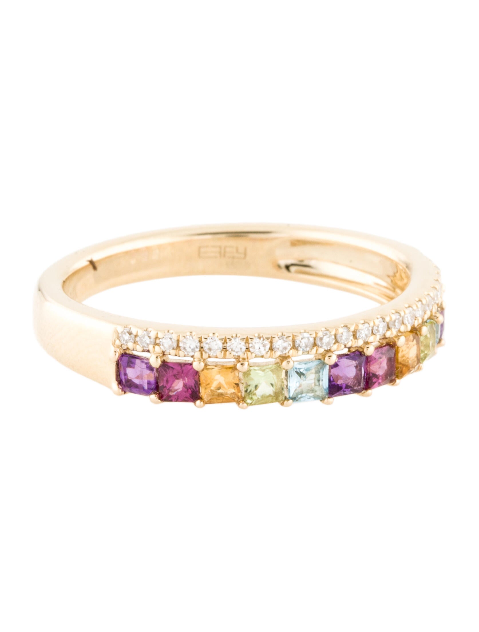 Effy Jewelry 14K Multistone Band - 14K Yellow Gold Band, Rings ...