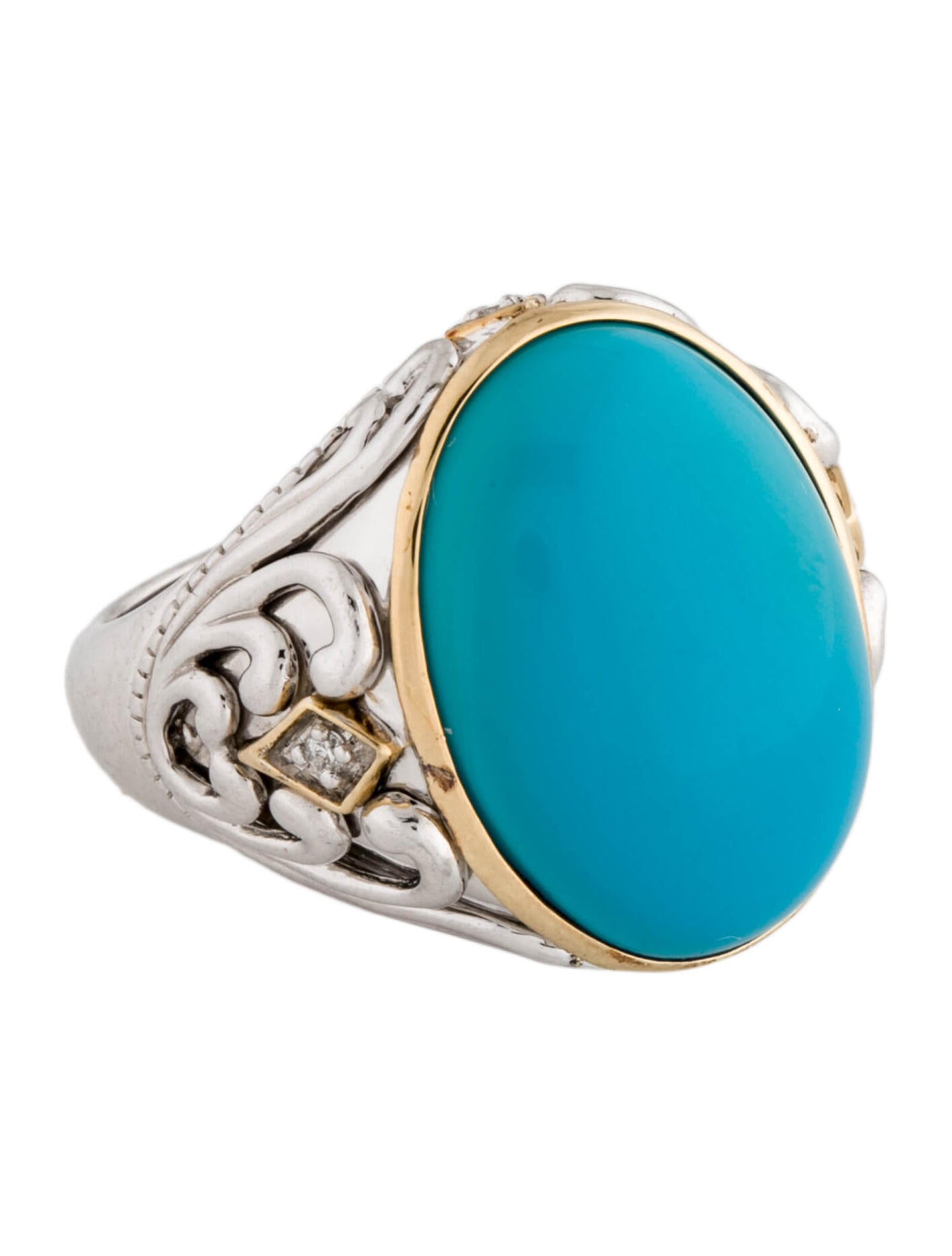 Effy Jewelry Turquoise Signet Ring - 14K Yellow Gold Signet Ring, Rings ...