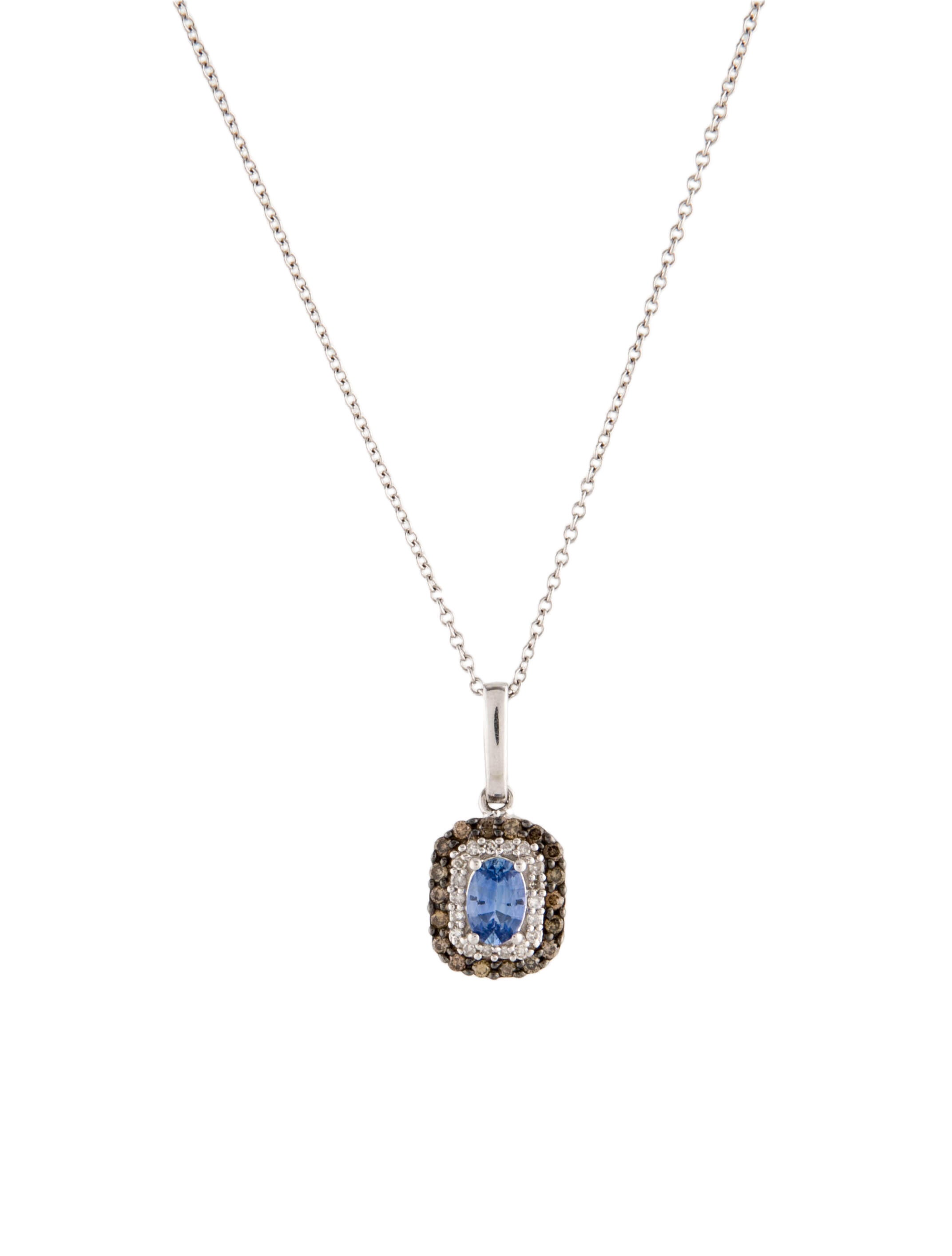 Effy Jewelry 14K Sapphire & Diamond Pendant Necklace - Rhodium-Plated ...