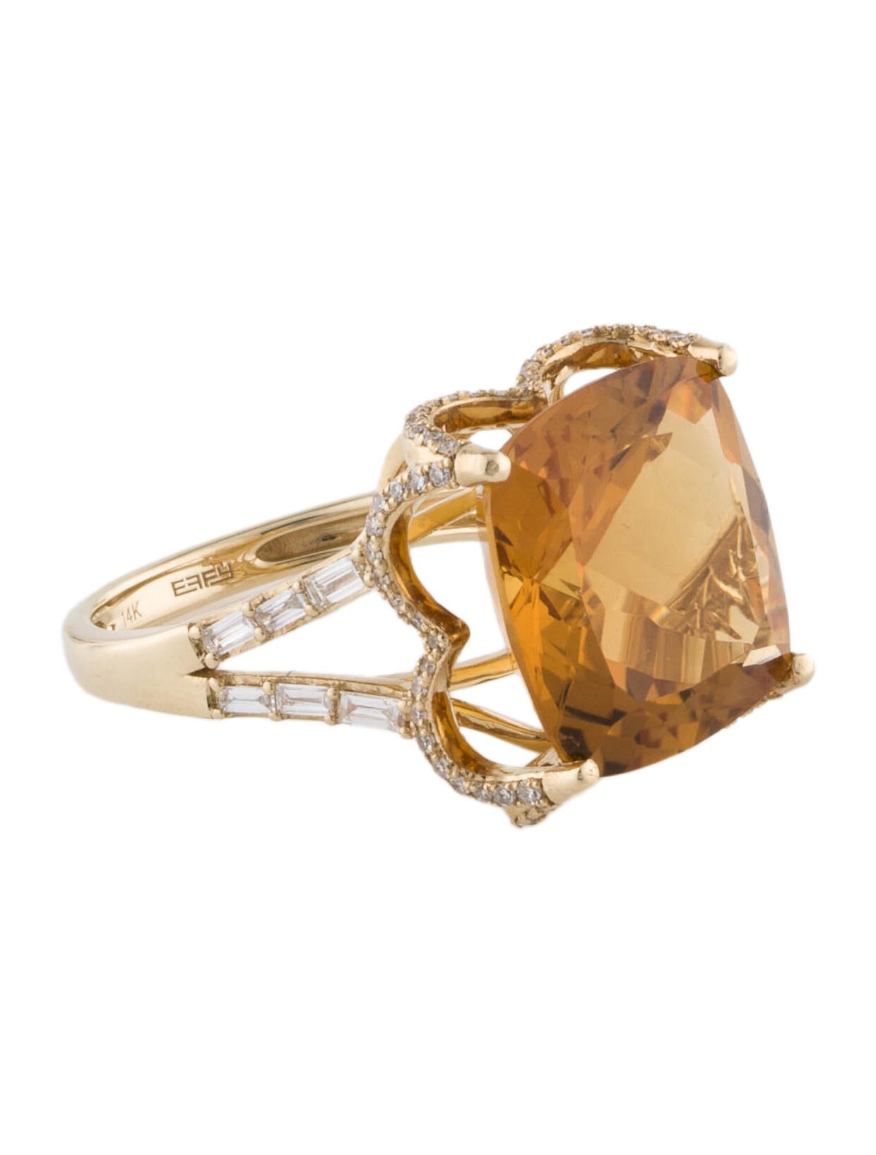 Ring 18K 34.70ct Citrine Cocktail Ring - 18K Yellow Gold Cocktail Ring ...
