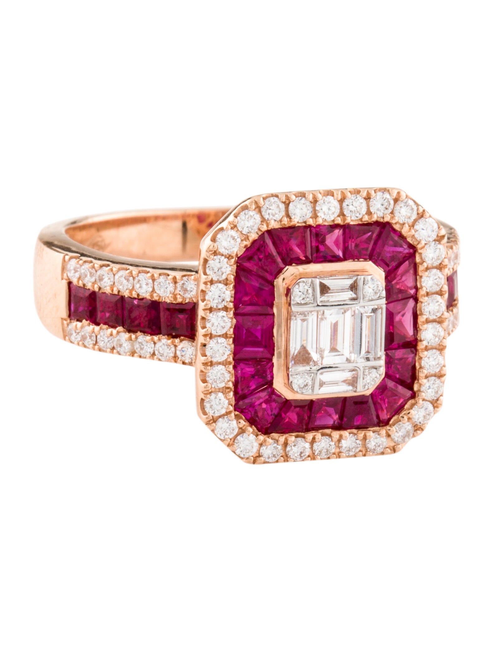 Effy Jewelry 18K Ruby & Diamond Cocktail Ring - 18K Rose Gold Cocktail ...