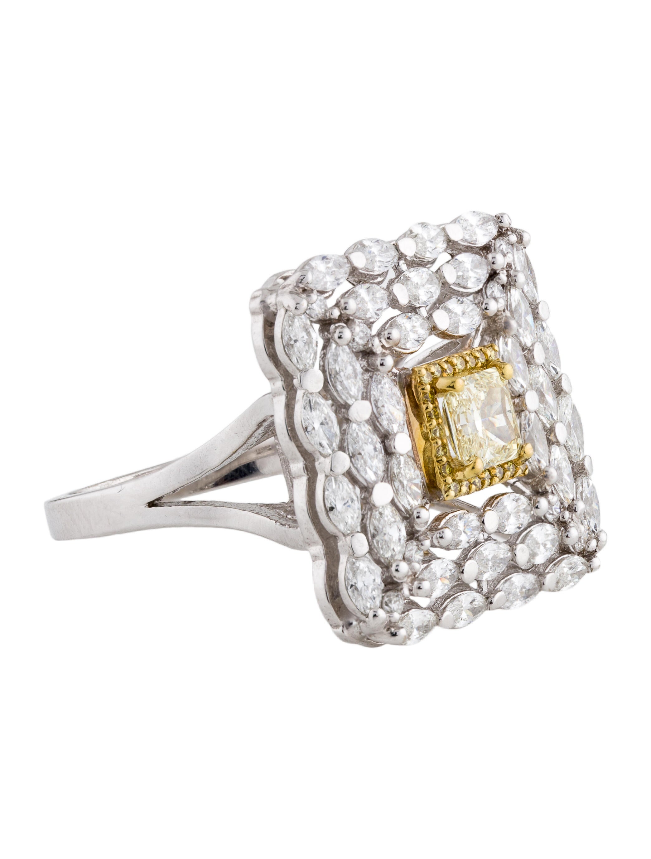 Effy Jewelry 14K Diamond Large Cocktail - 14K Yellow Gold Cocktail Ring ...