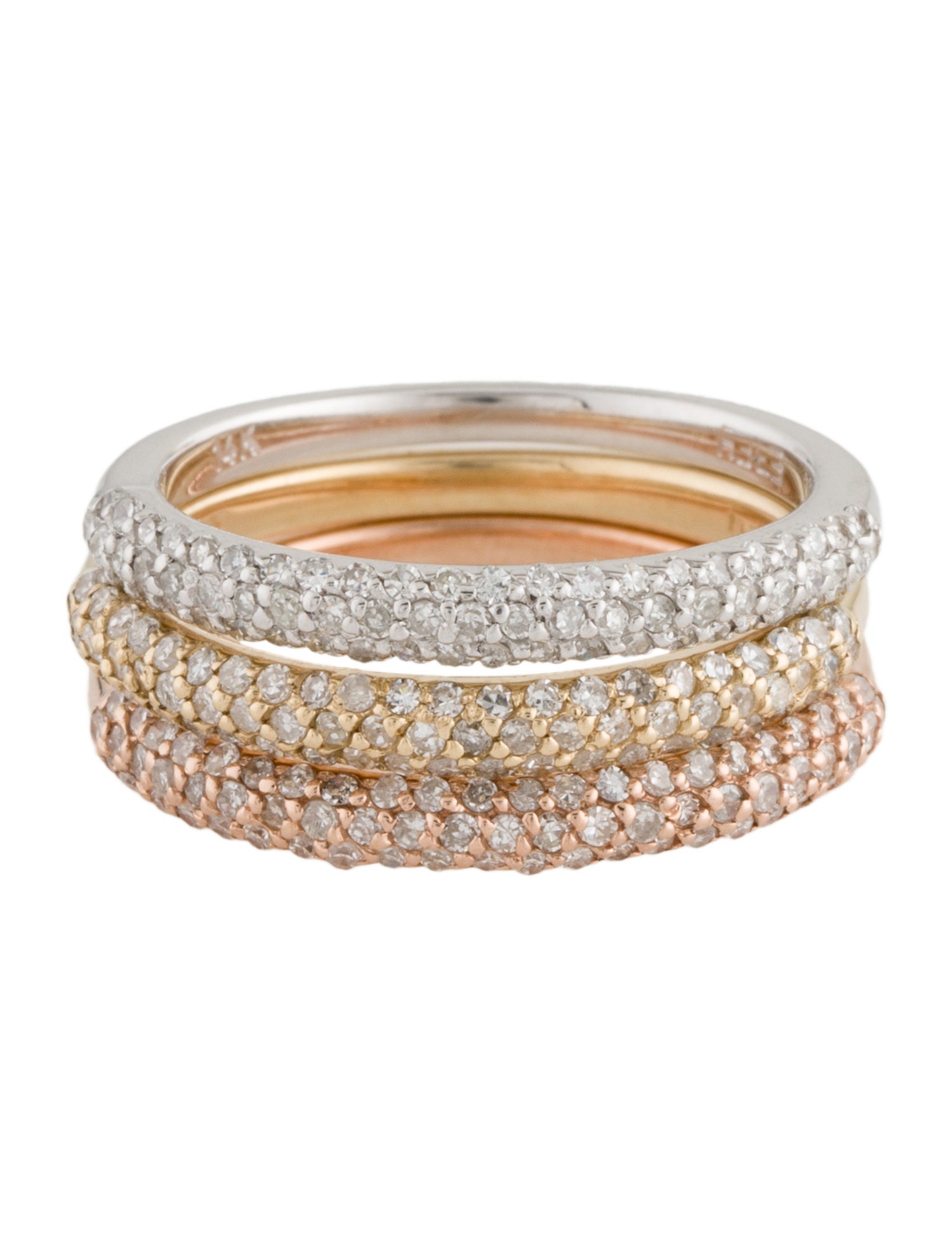 Effy Jewelry 14K Diamond Trio Stack Ring Set - 14K Yellow Gold Band ...