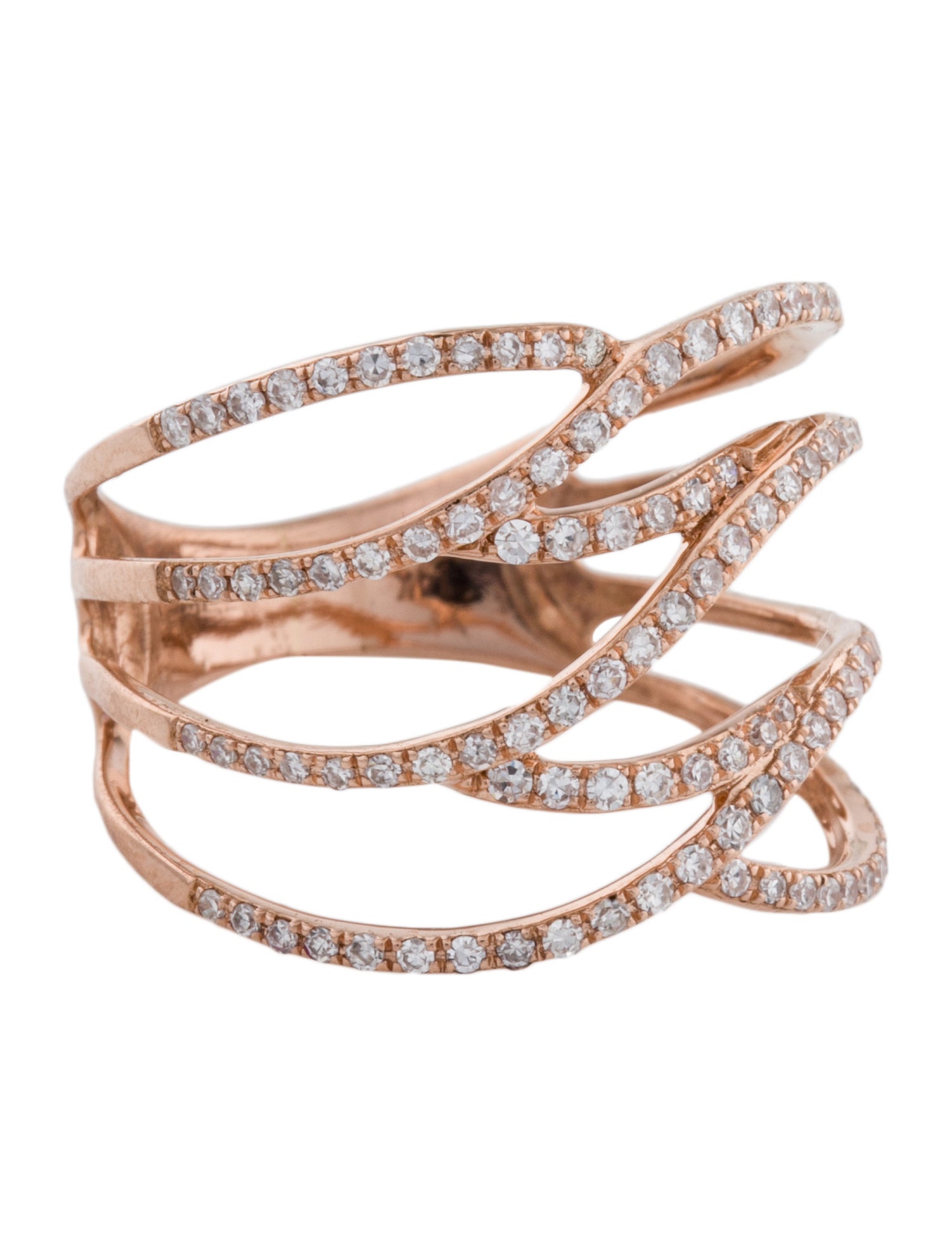 Effy Jewelry 14K Diamond Negative Space Ring - 14K Rose Gold Band ...