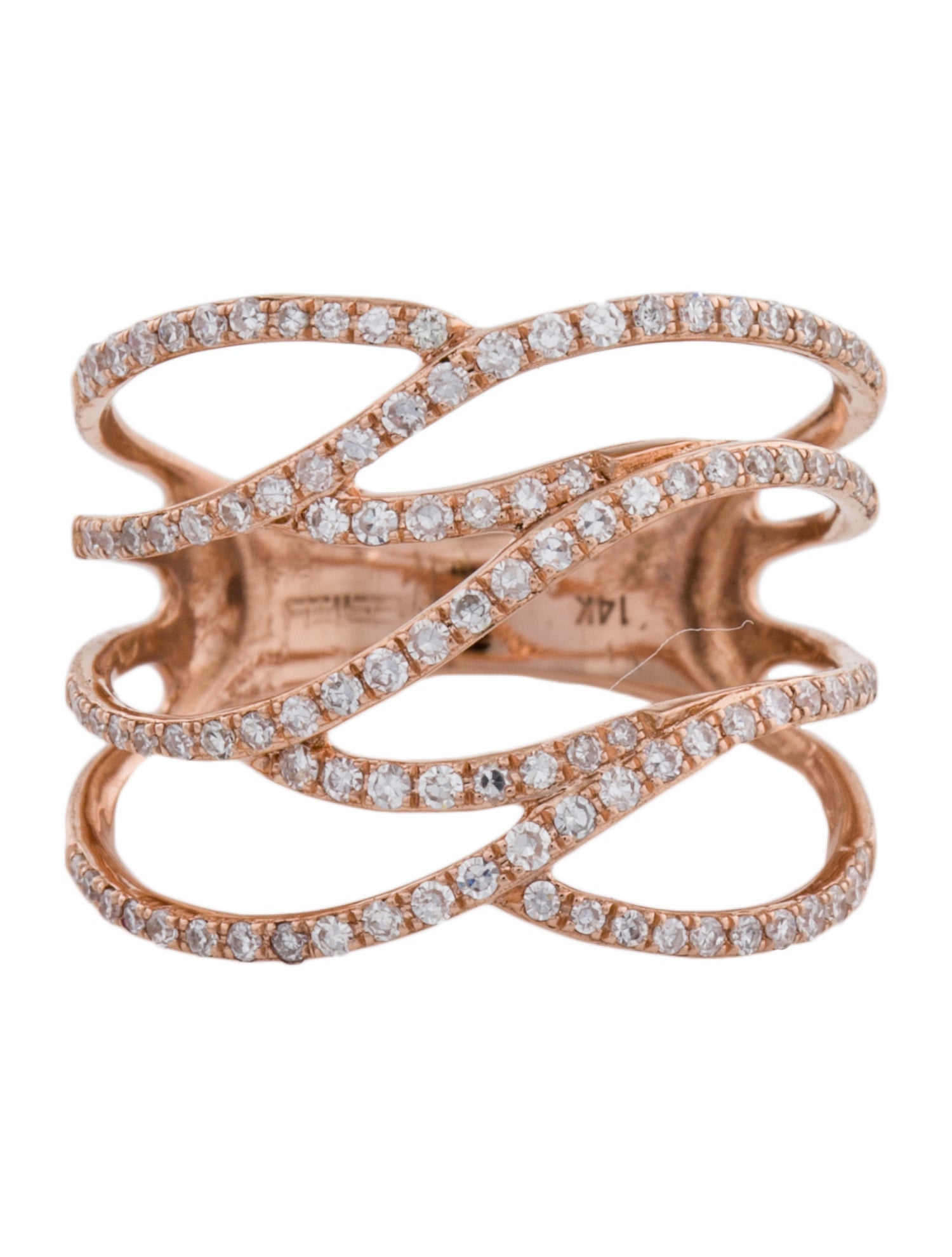 Effy Jewelry 14K Diamond Negative Space Ring - Band, Rings - EFF27677 ...