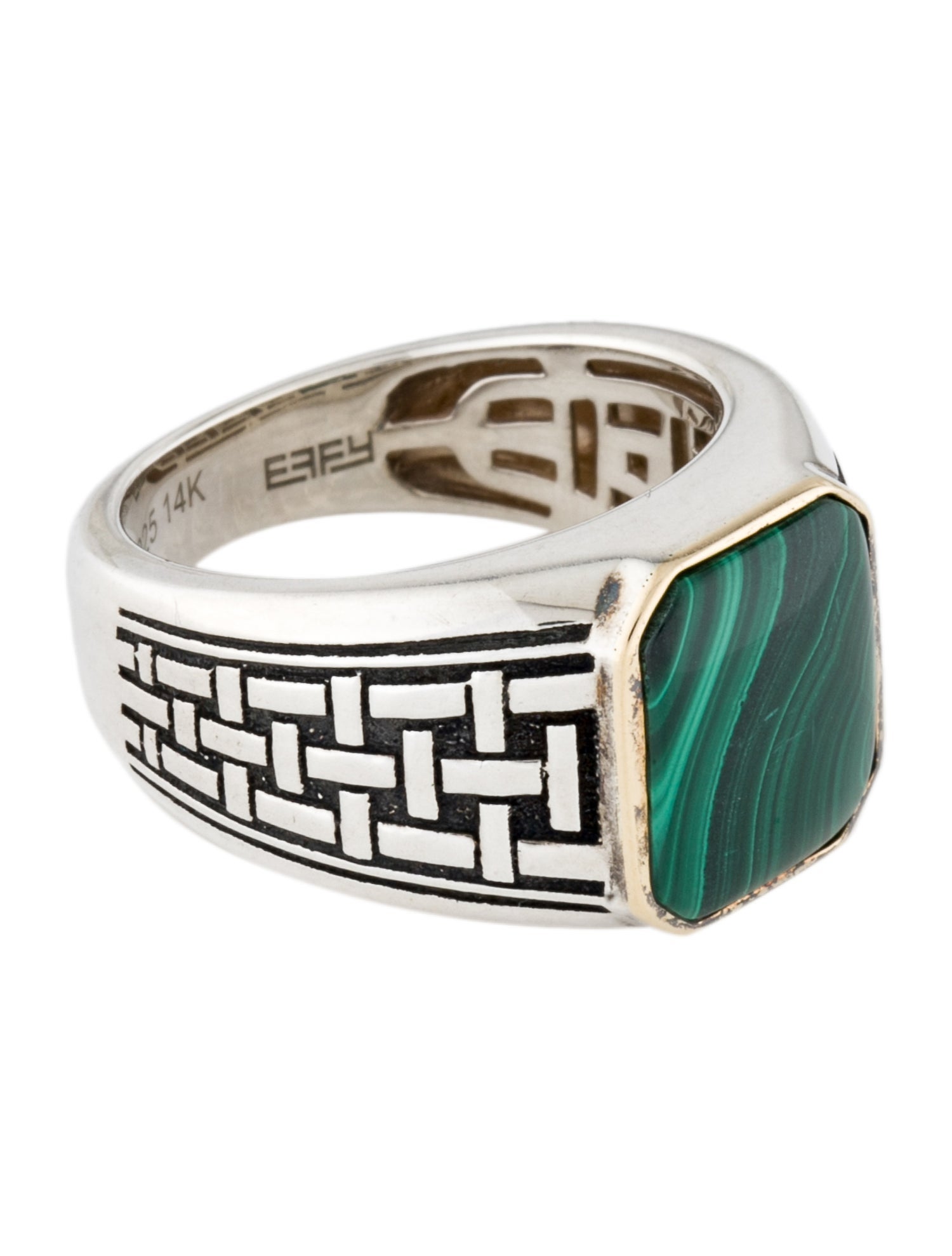 Effy Jewelry Malachite Signet Ring - 14K Yellow Gold Signet Ring, Rings ...