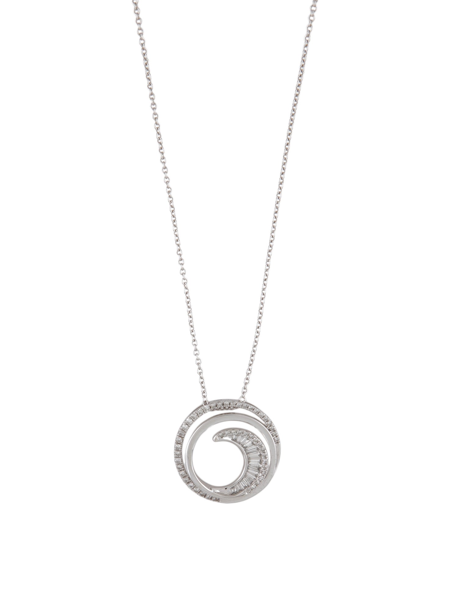 Effy Jewelry 14K Diamond Classique Swirl Pendant Necklace - Rhodium ...
