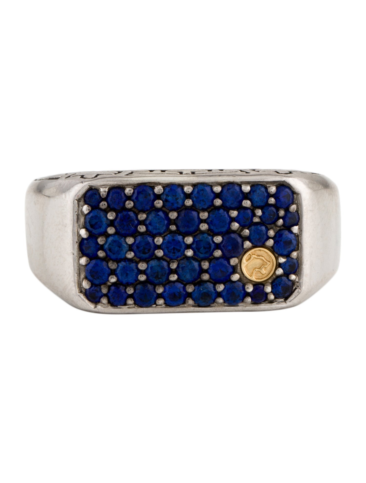 Effy Jewelry Synthetic Sapphire Cluster Signet Ring - Signet Ring ...