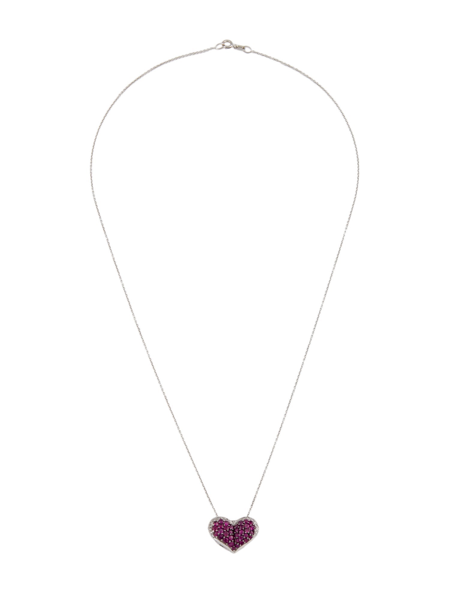 Effy Jewelry 14K 1.12ctw Ruby & Diamond Heart Pendant Necklace ...