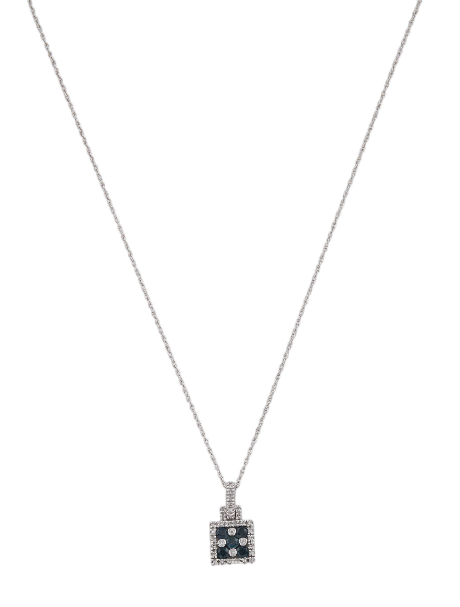 Effy Jewelry 14K Sapphire & Diamond Pendant Necklace - Rhodium-Plated ...