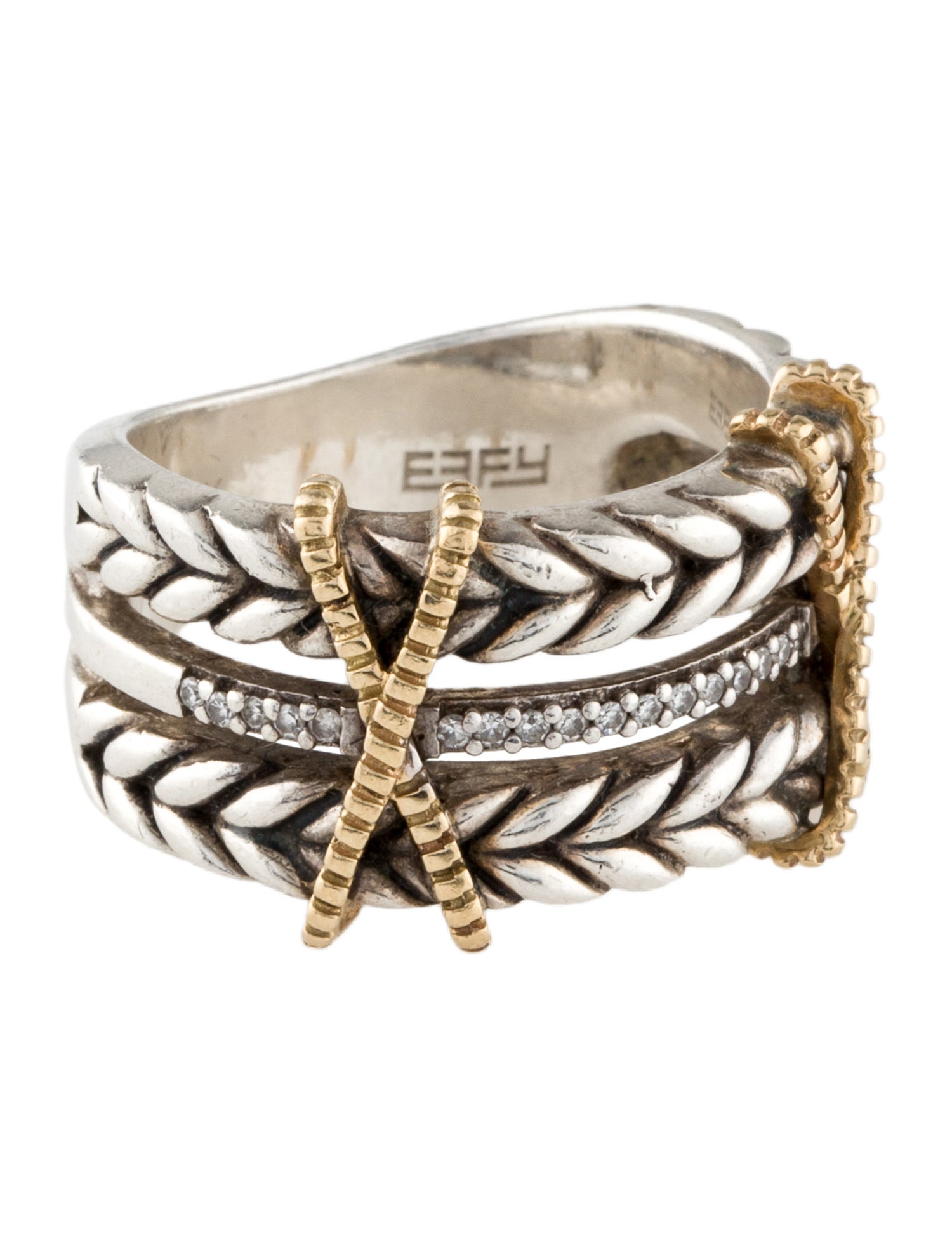 Effy Jewelry Diamond X Statement Ring - 18K Yellow Gold Band, Rings ...