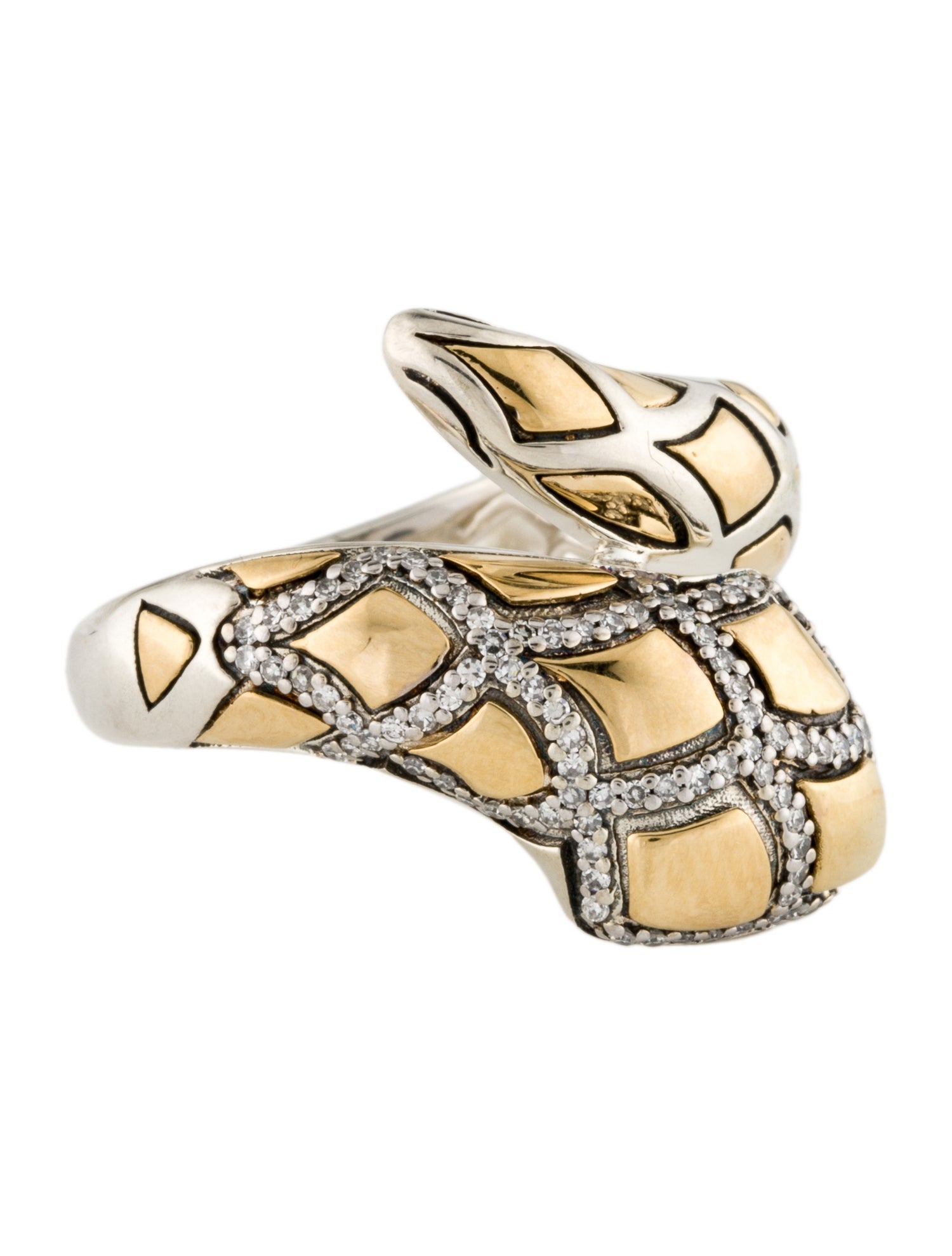Effy Jewelry Diamond Snake Cocktail Ring - 18K Yellow Gold Cocktail ...