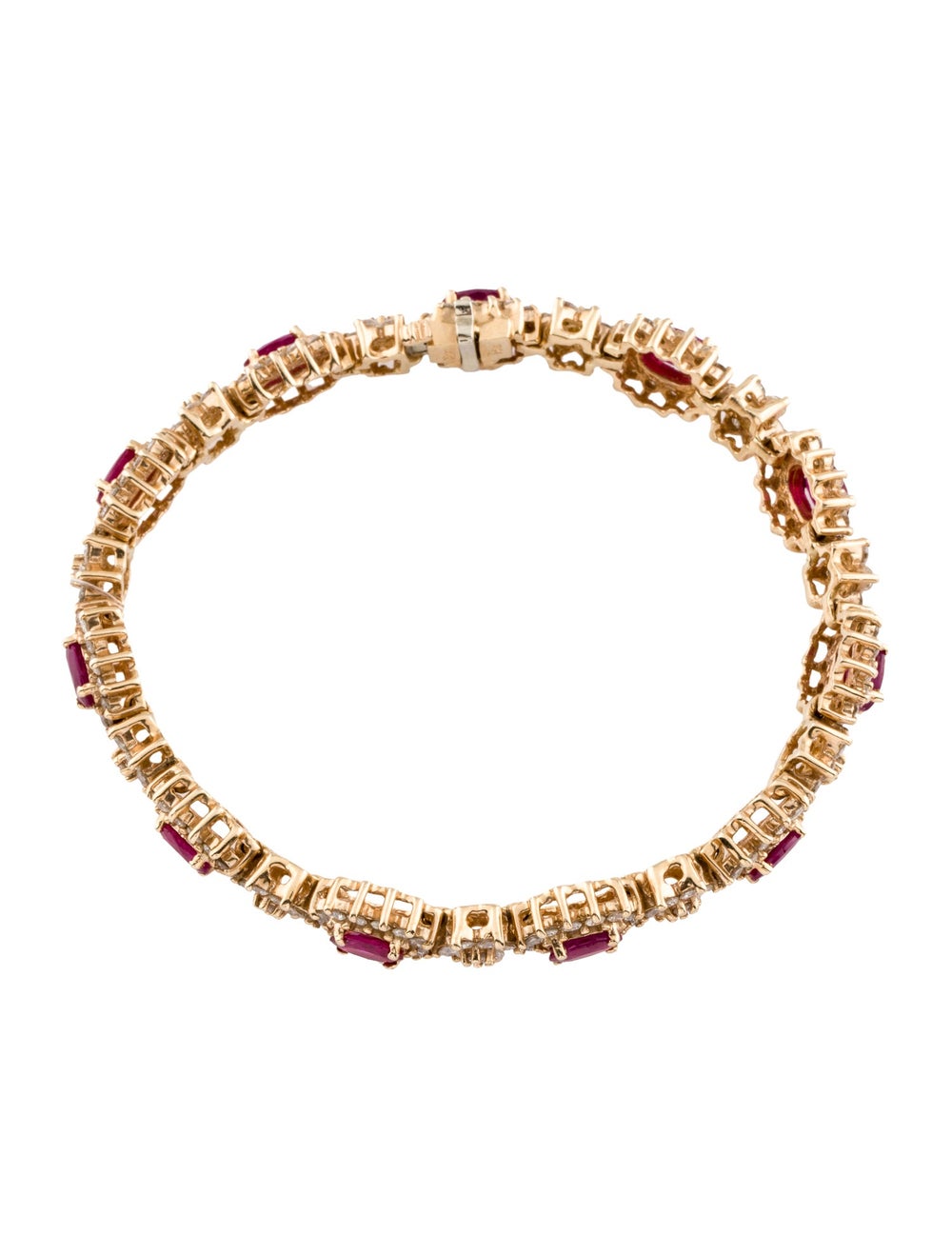 Effy Jewelry 14K Ruby & Diamond Link Bracelet - 14K White Gold Link ...